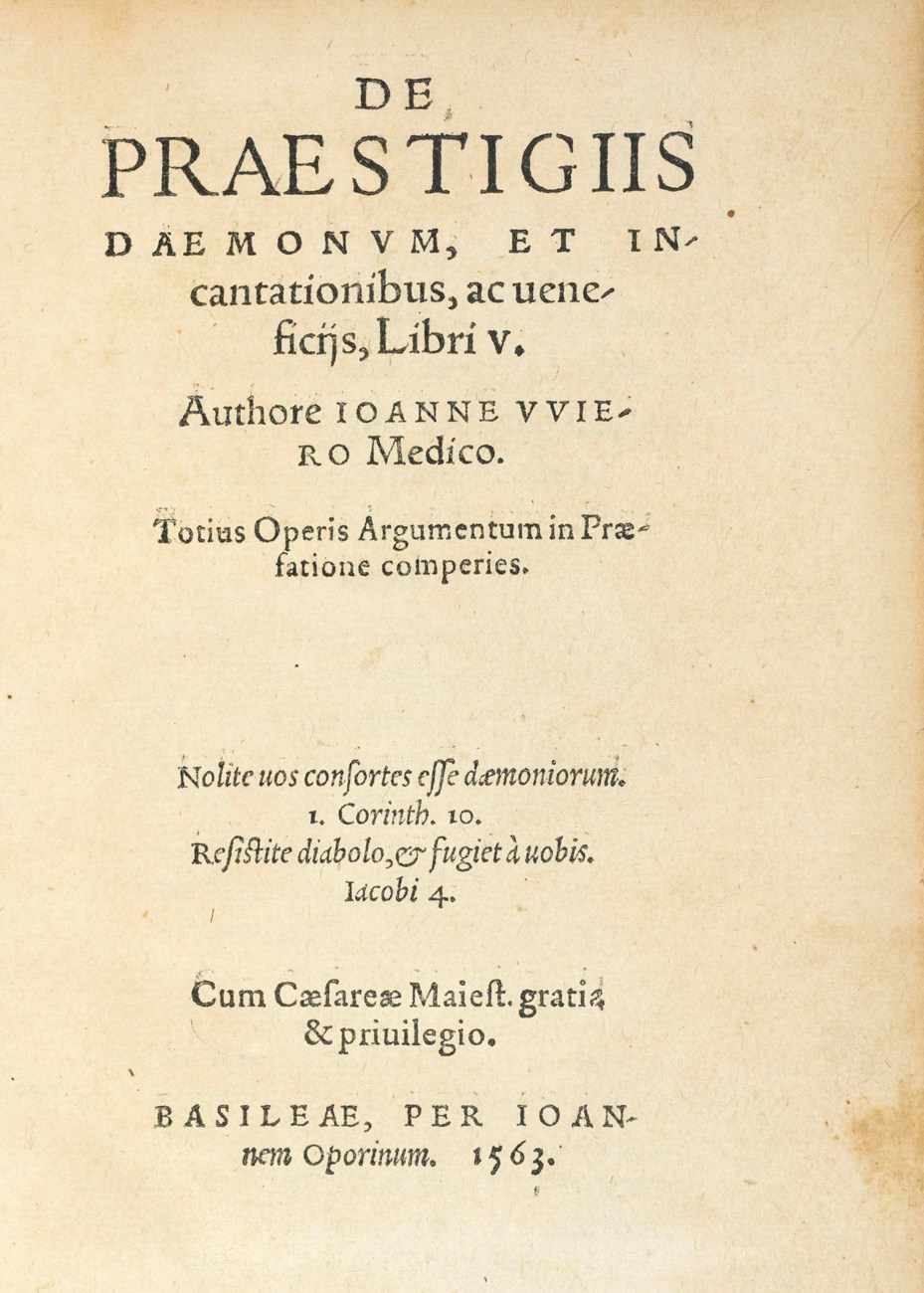 WEYER, Johann (1515-1588). De praestigiis daemonum, et incantationibus ...