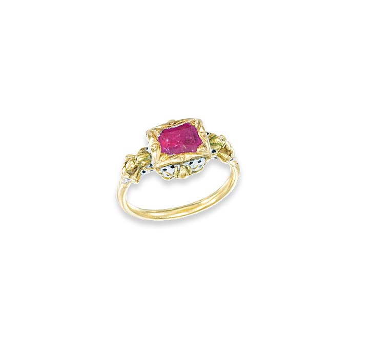 A LATE 16TH EARLY 17TH CENTURY RUBY AND ENAMEL RING | Christie's