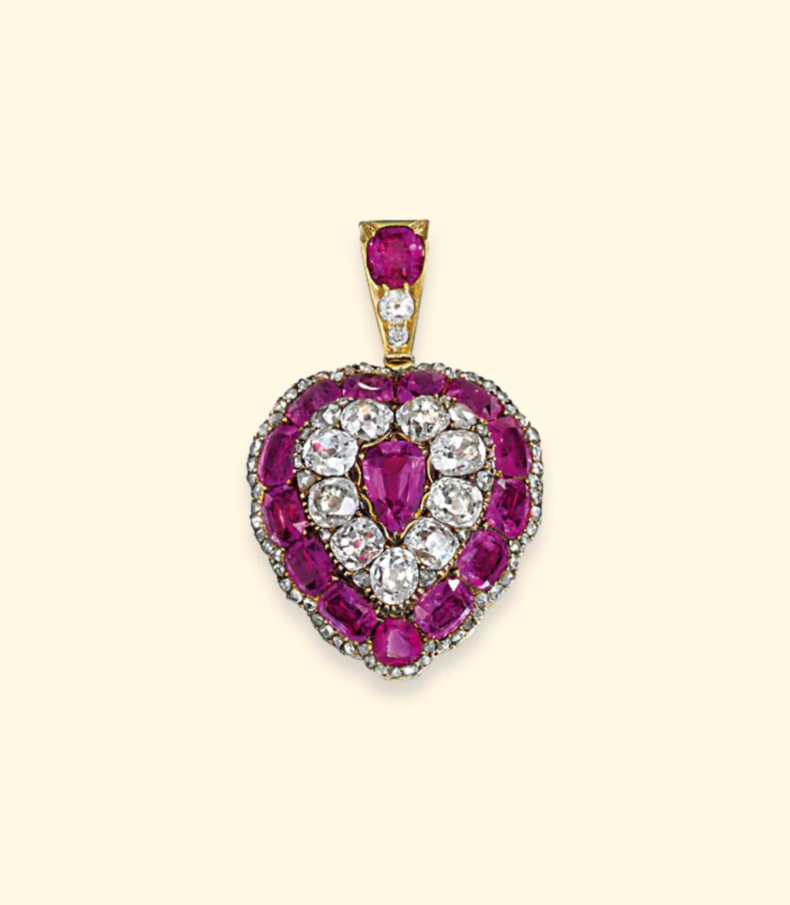 A VICTORIAN RUBY AND DIAMOND PENDANT LOCKET | Christie's