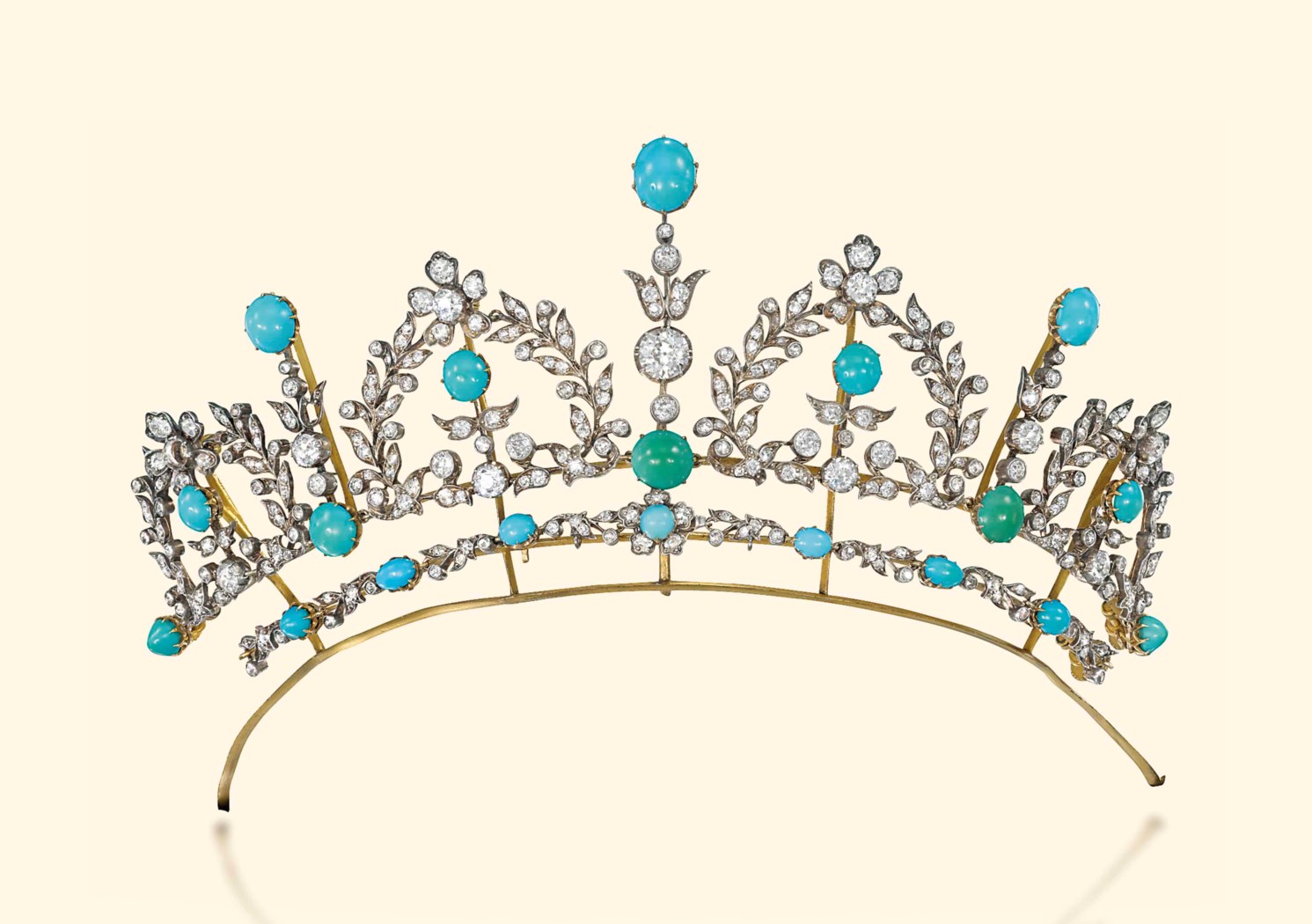 A LATE VICTORIAN TURQUOISE AND DIAMOND TIARA NECKLACE | Christie's