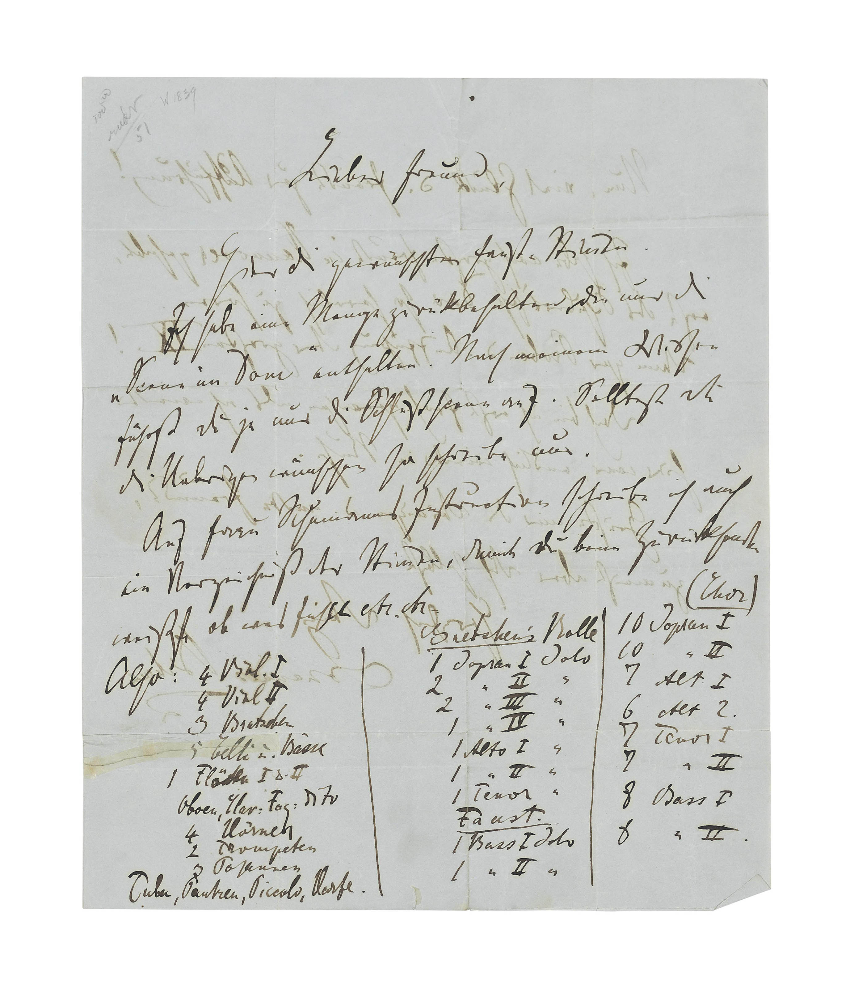 BRAHMS, Johannes (1833-1897). Autograph letter signed ('Johannes Brahms ...