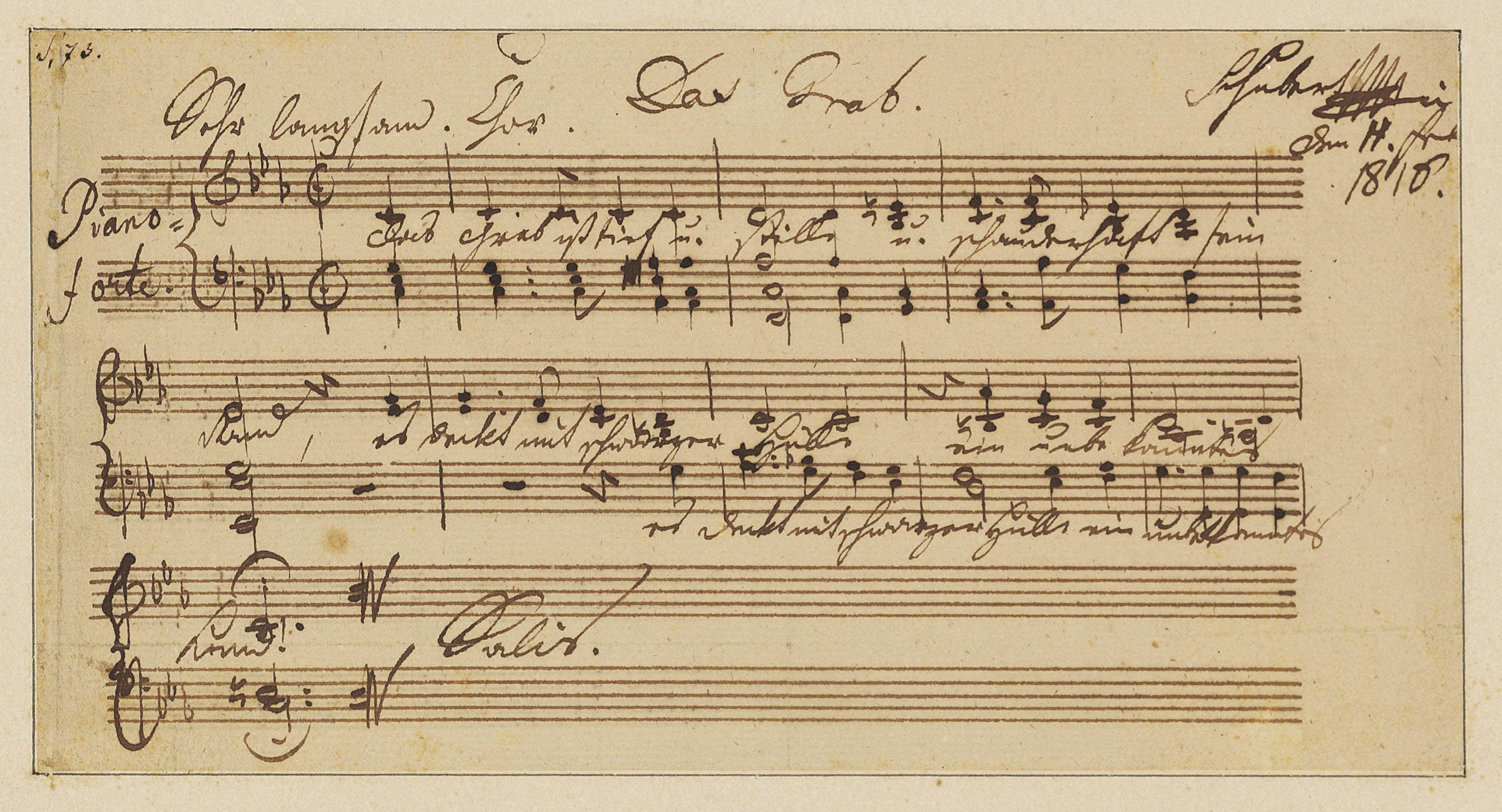 SCHUBERT, Franz (1797-1828). Autograph music manuscript signed ...
