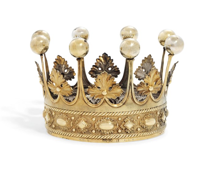 A GEORGE IV SILVER-GILT EARL'S CORONET , MARK OF JOSEPH CRADOCK AND ...