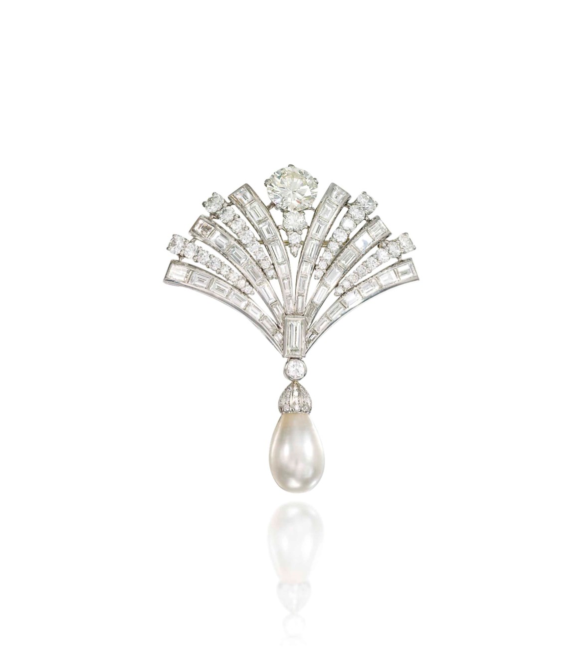 A NATURAL PEARL AND DIAMOND BROOCH | Christie's