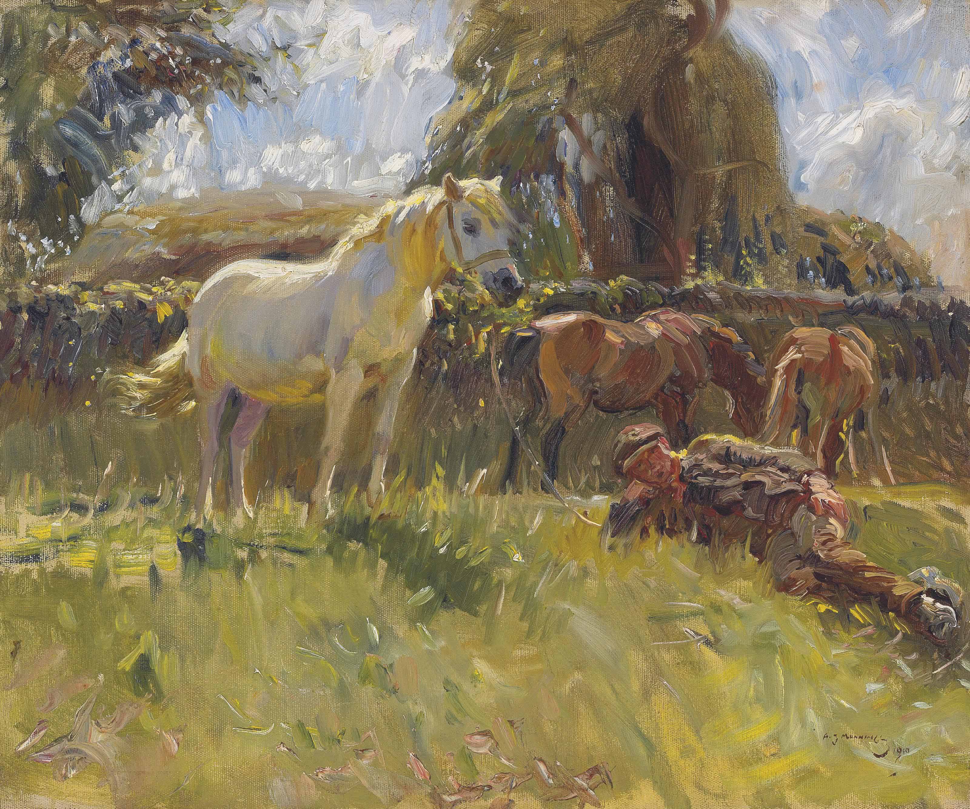 Crossing The Ford di Alfred James Munnings (1878-1959, United Kingdom ...