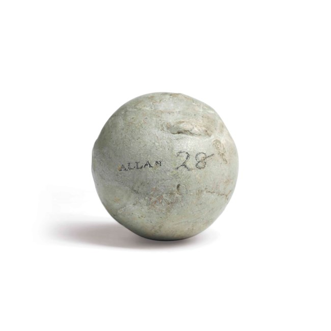 A FINE FEATHER-FILLED GOLF BALL , BY ALLAN ROBERTSON, CIRCA 1830 ...