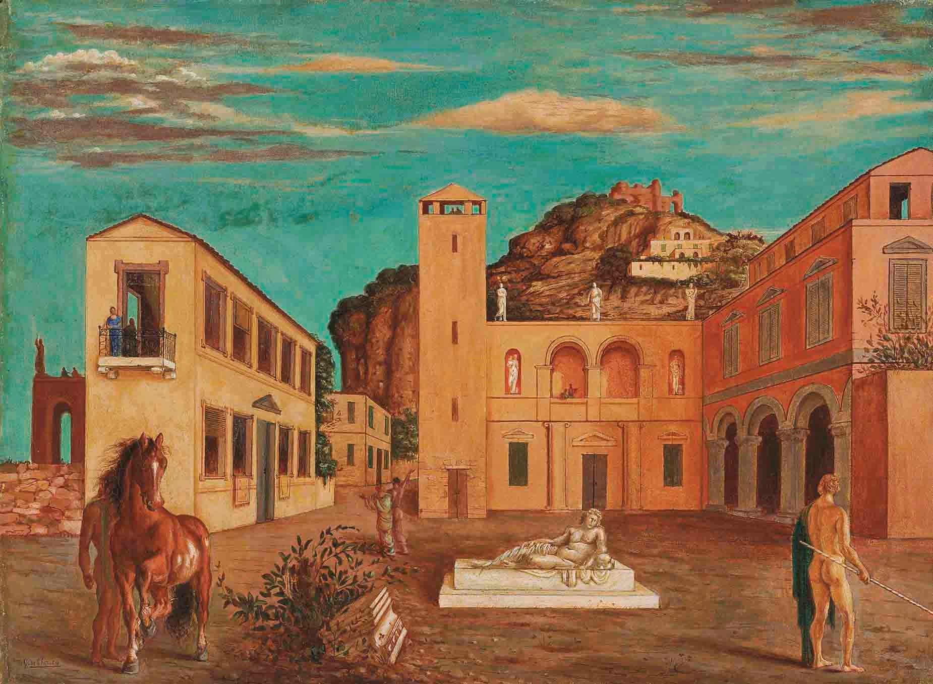 Giorgio de Chirico (1888-1978) , Piazza d'Italia (Mercurio e i ...
