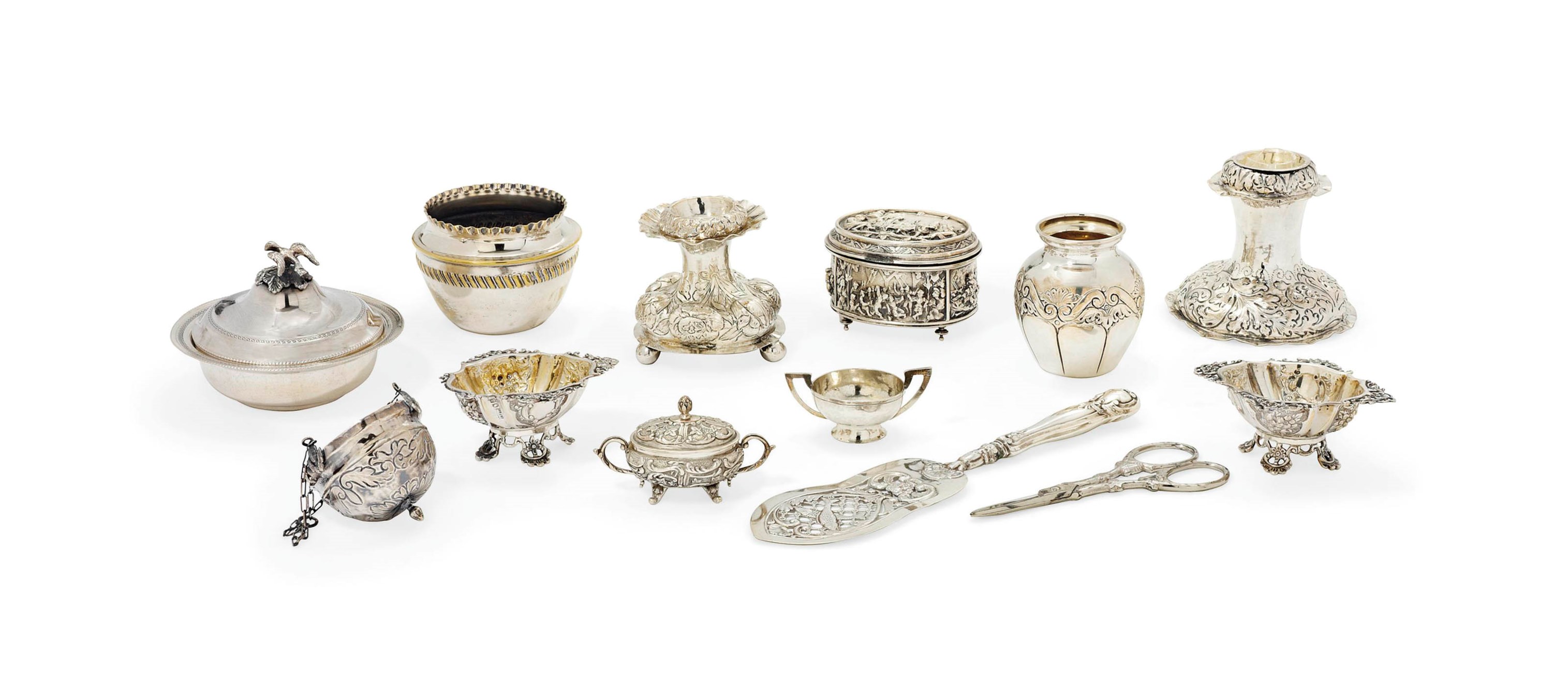 A GROUP OF SILVER AND SILVER-PLATED OBJECTS | Christie's