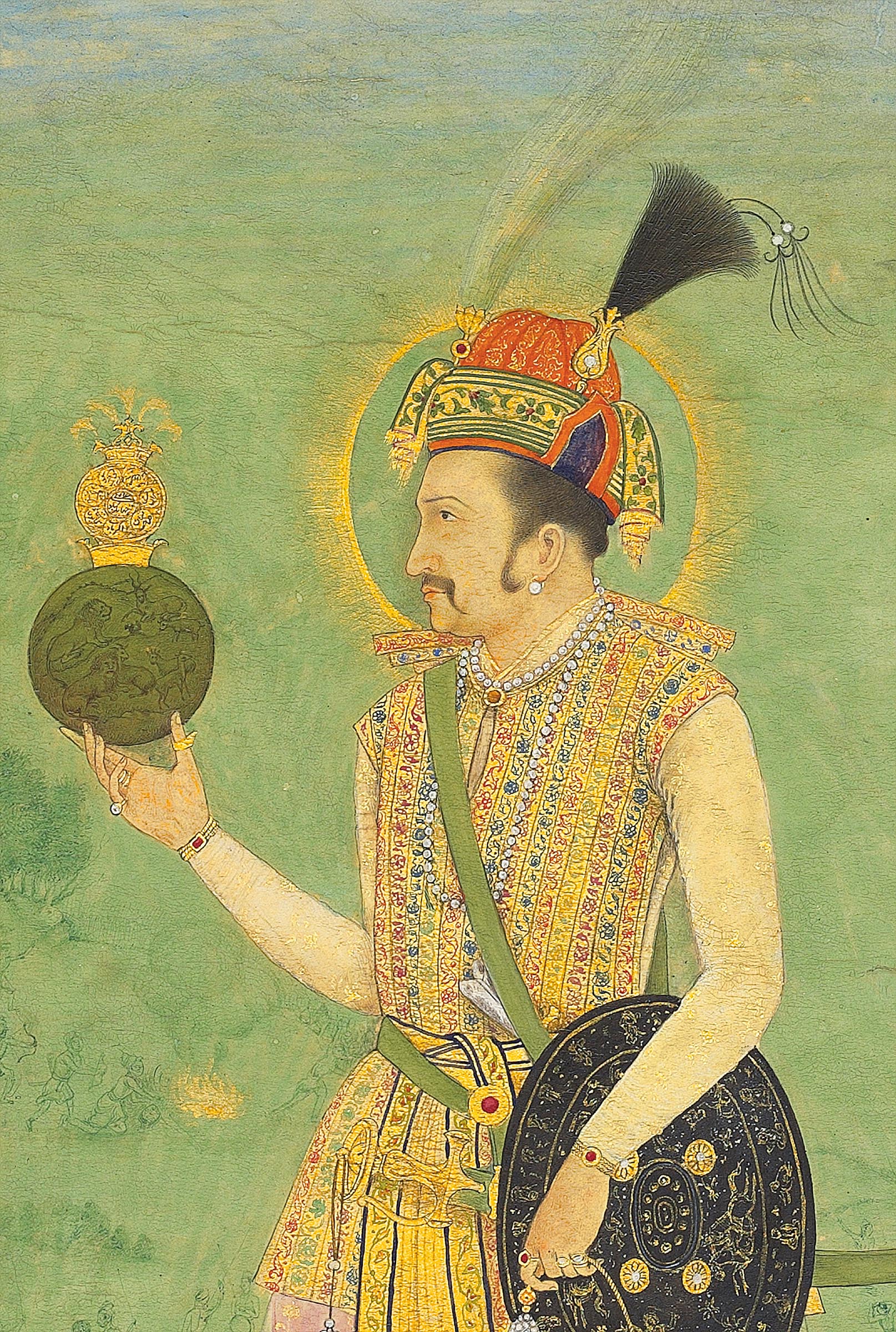 A VICTORIOUS ALLEGORICAL PORTRAIT OF THE EMPEROR JAHANGIR , MUGHAL ...