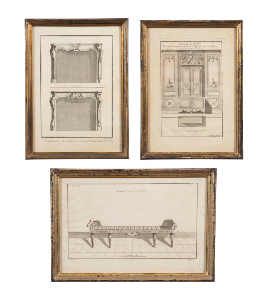 A collection of twenty-four French 18th century architectural and ...