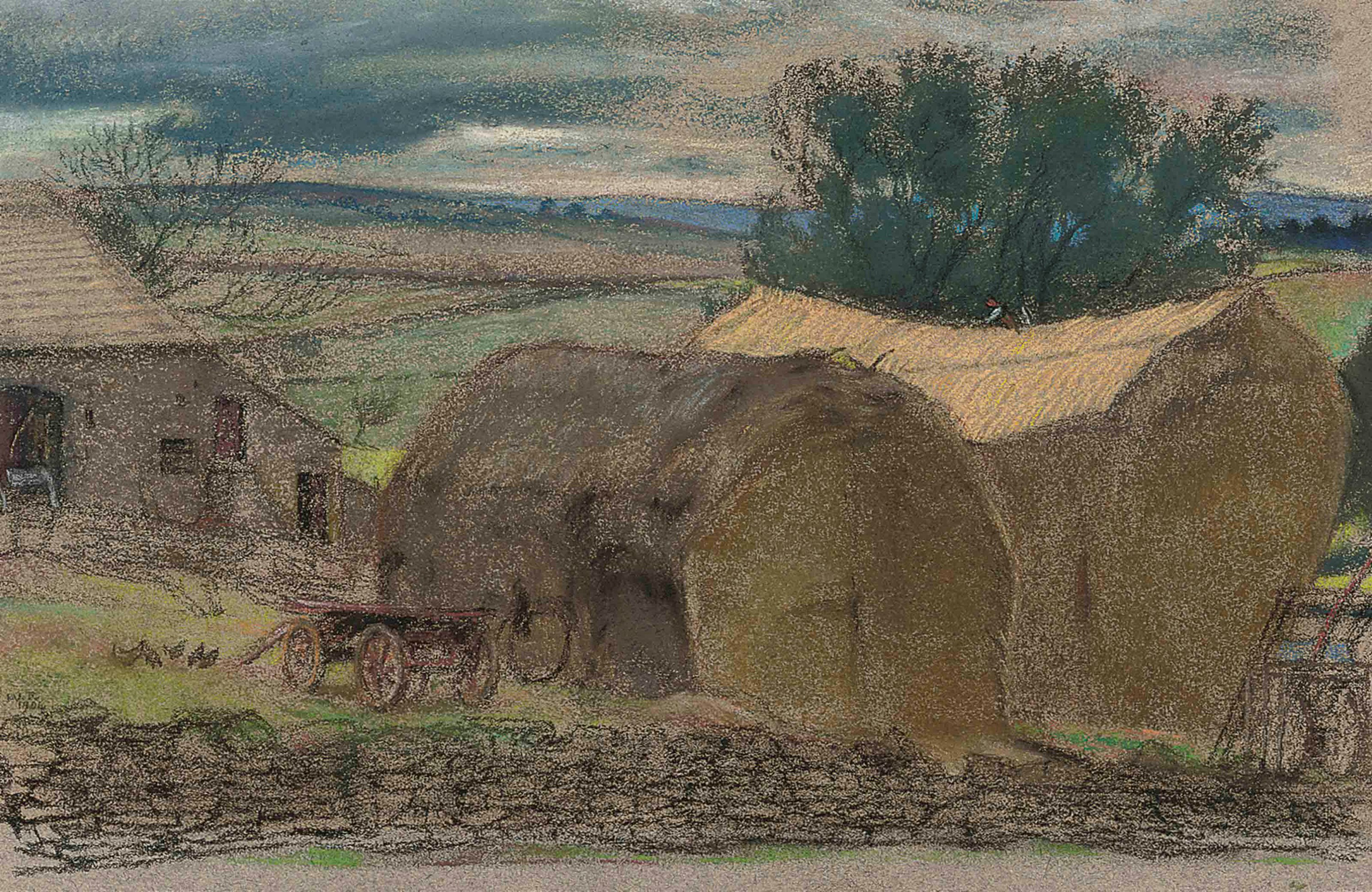 Sir William Rothenstein, N.E.A.C. (1872-1945) , The farmyard | Christie's
