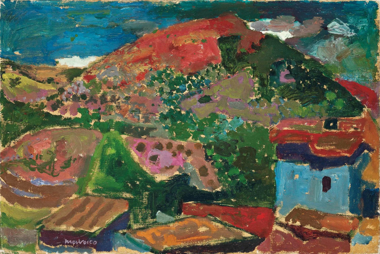 Alberto Morrocco, R.S.A., R.S.W. (1917-1998) , View from Anticoli ...