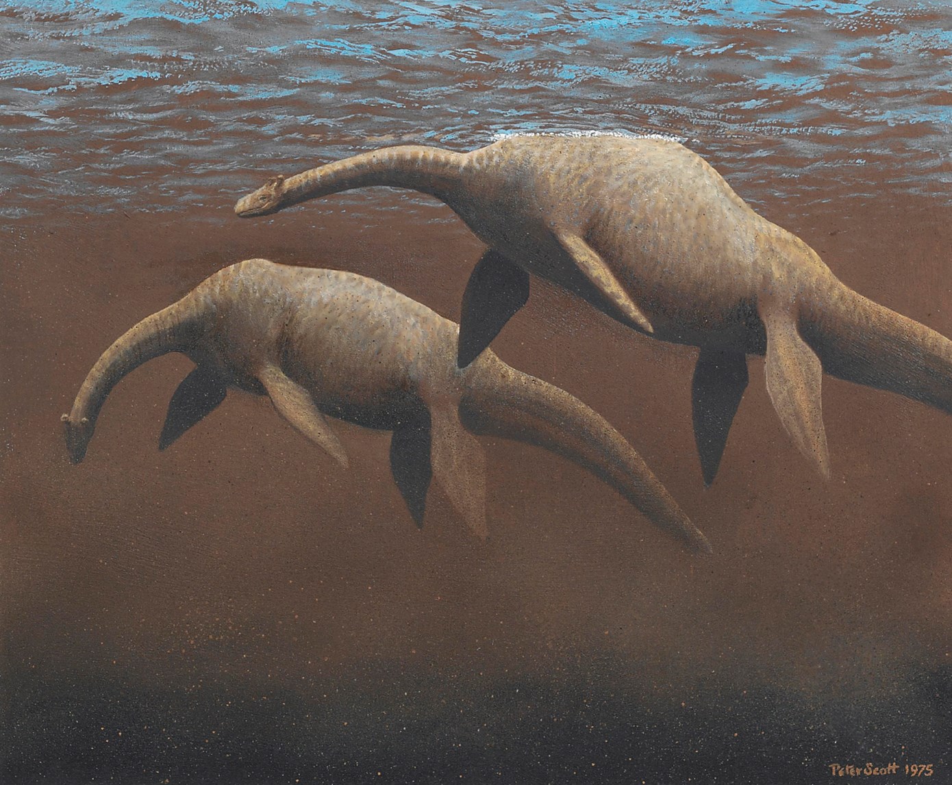 Sir Peter Markham Scott (British, 1909-1989) , Courtship in Loch Ness ...
