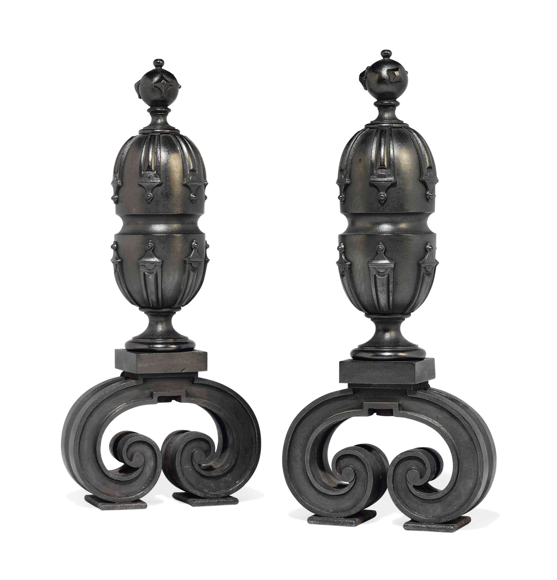 A PAIR OF VICTORIAN CAST-IRON ANDIRONS , LATE 19TH CENTURY | Christie's