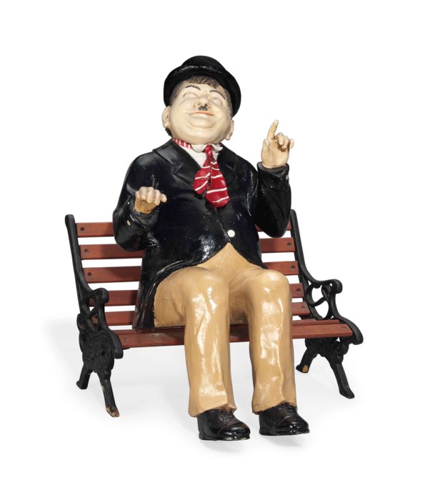 Peter Mook, 20th/21st century , Oliver Hardy on a bench | Christie's