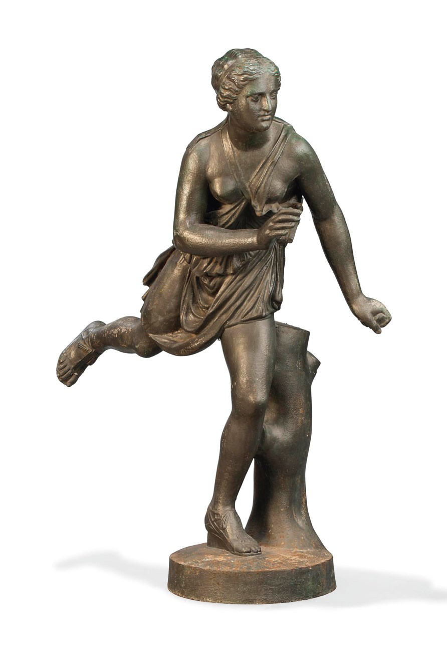 A FRENCH PAINTED CAST-IRON FIGURE OF HIPPOMENES , LATE 19TH CENTURY ...