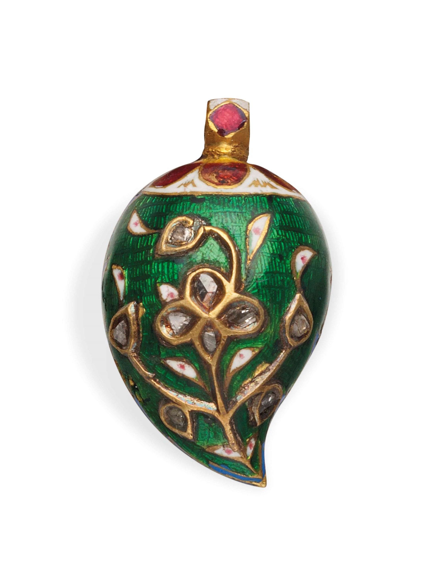 AN ENAMELLED MANGO-SHAPED PENDANT , NORTH INDIA, 19TH CENTURY | Christie's