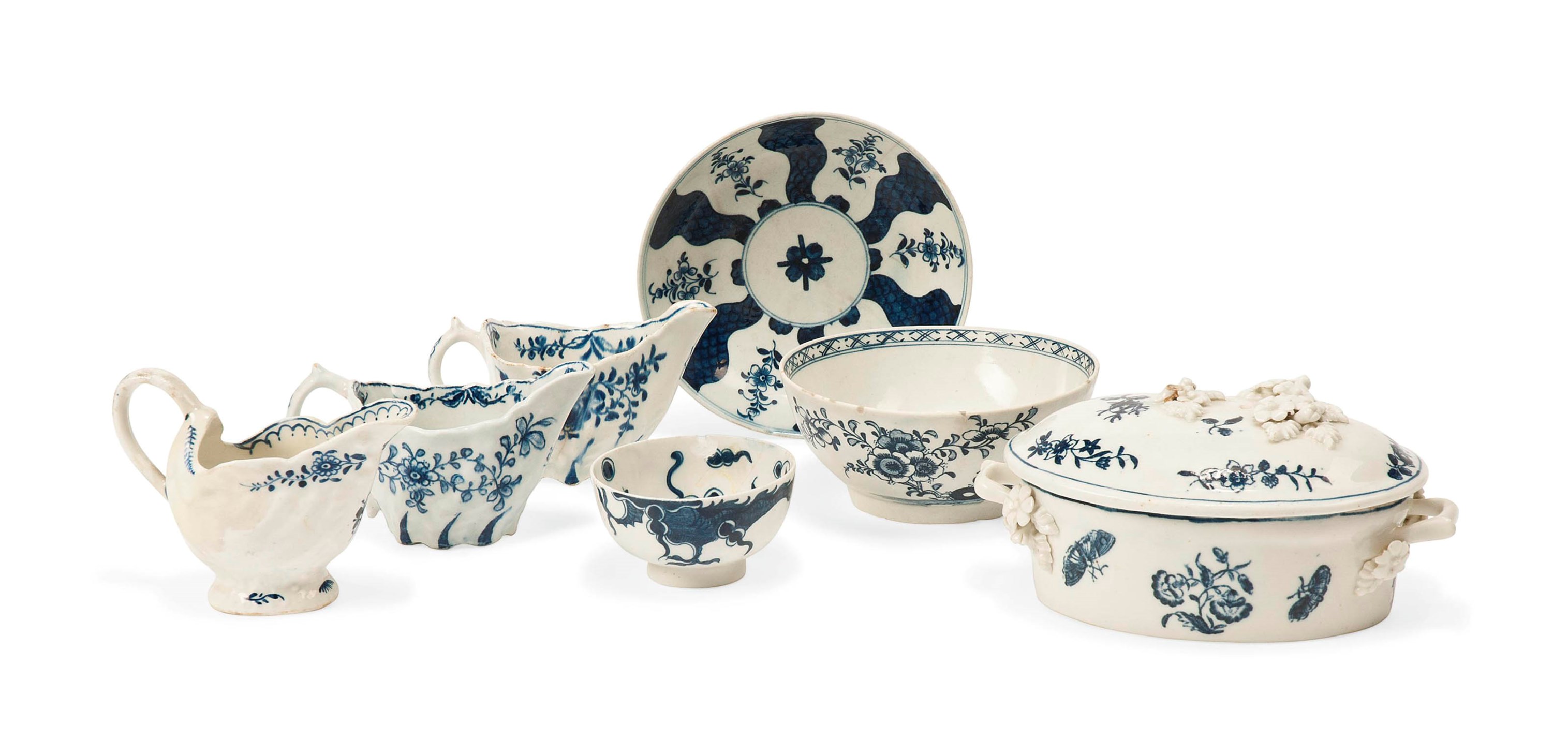 A GROUP OF LOWESTOFT BLUE AND WHITE WARES , CIRCA 1760-80 | Christie's