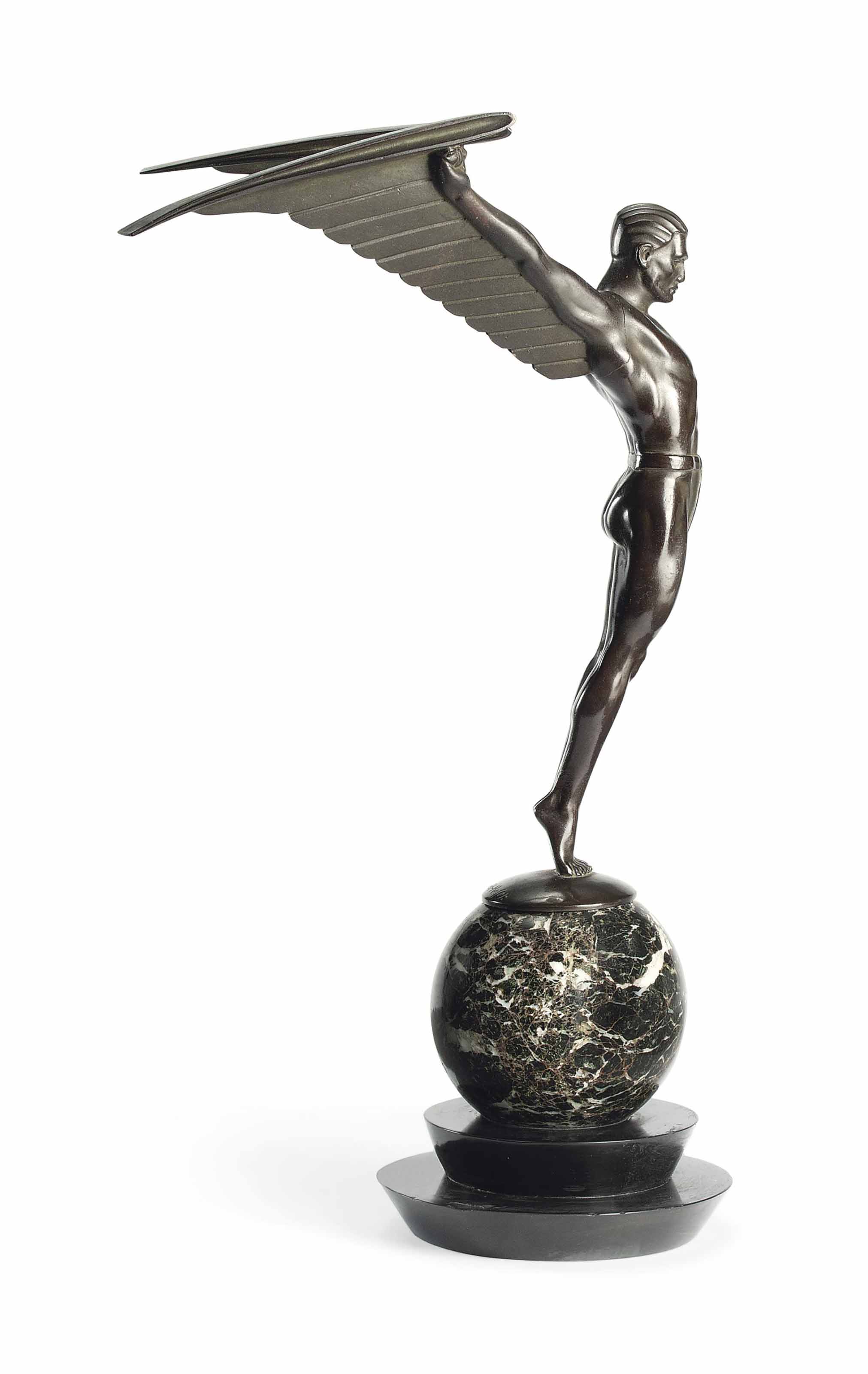 'ICARUS' AN OTTO SCHMIDT-HOFER PATINATED BRONZE FIGURE , CIRCA 1920 ...