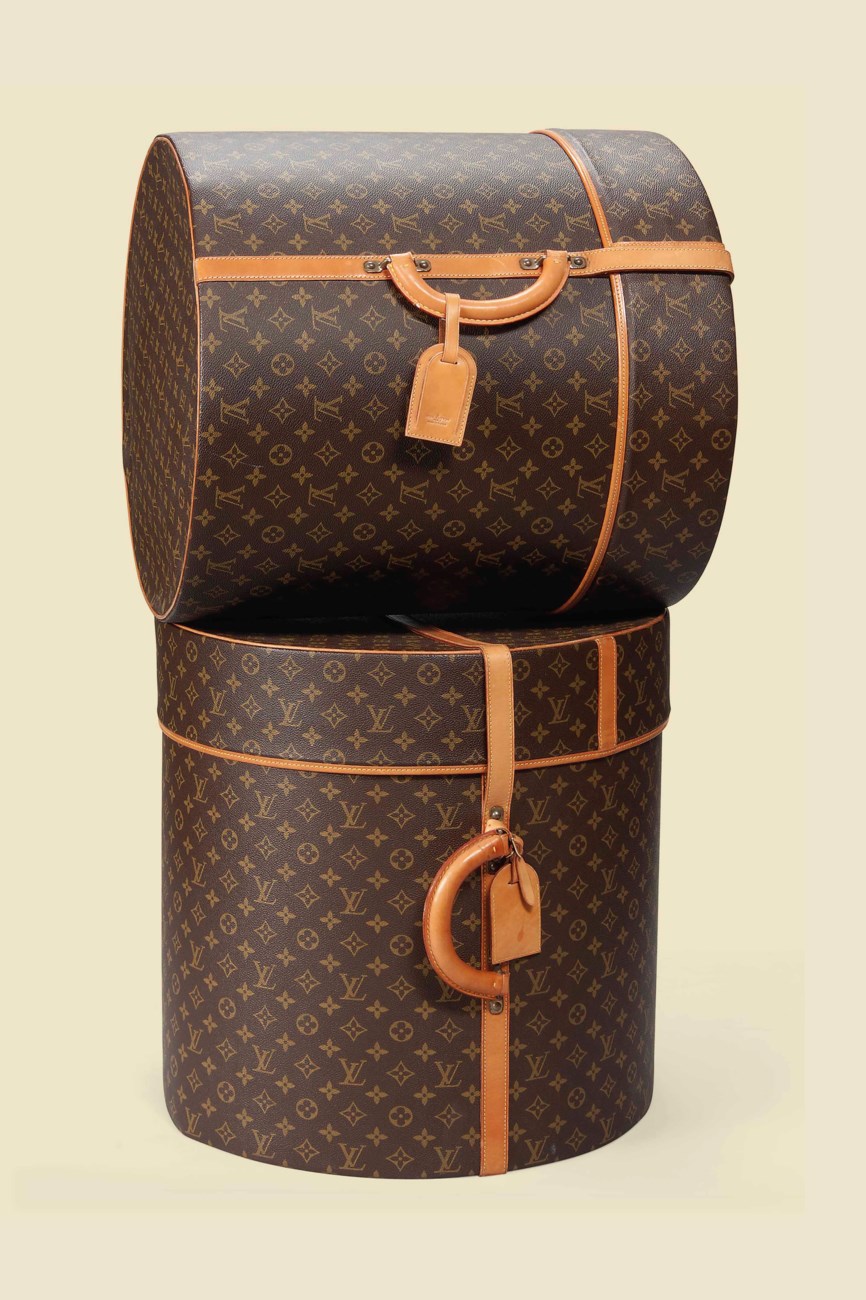 A PAIR OF LARGE HAT BOXES IN MONOGRAM CANVAS