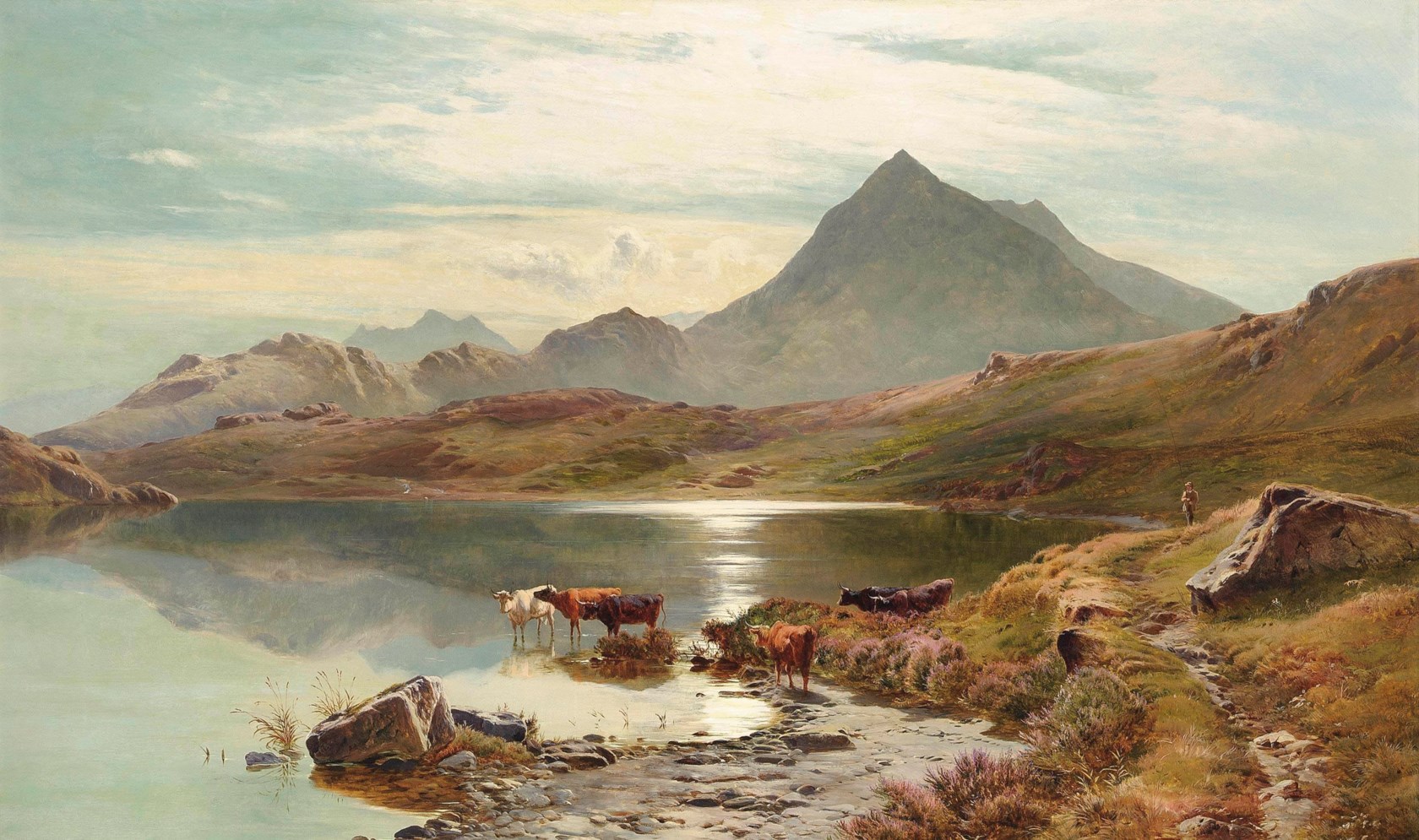 Sidney Richard Percy (1821-1886) , Llyn y Cwm Flynnon, North Wales ...
