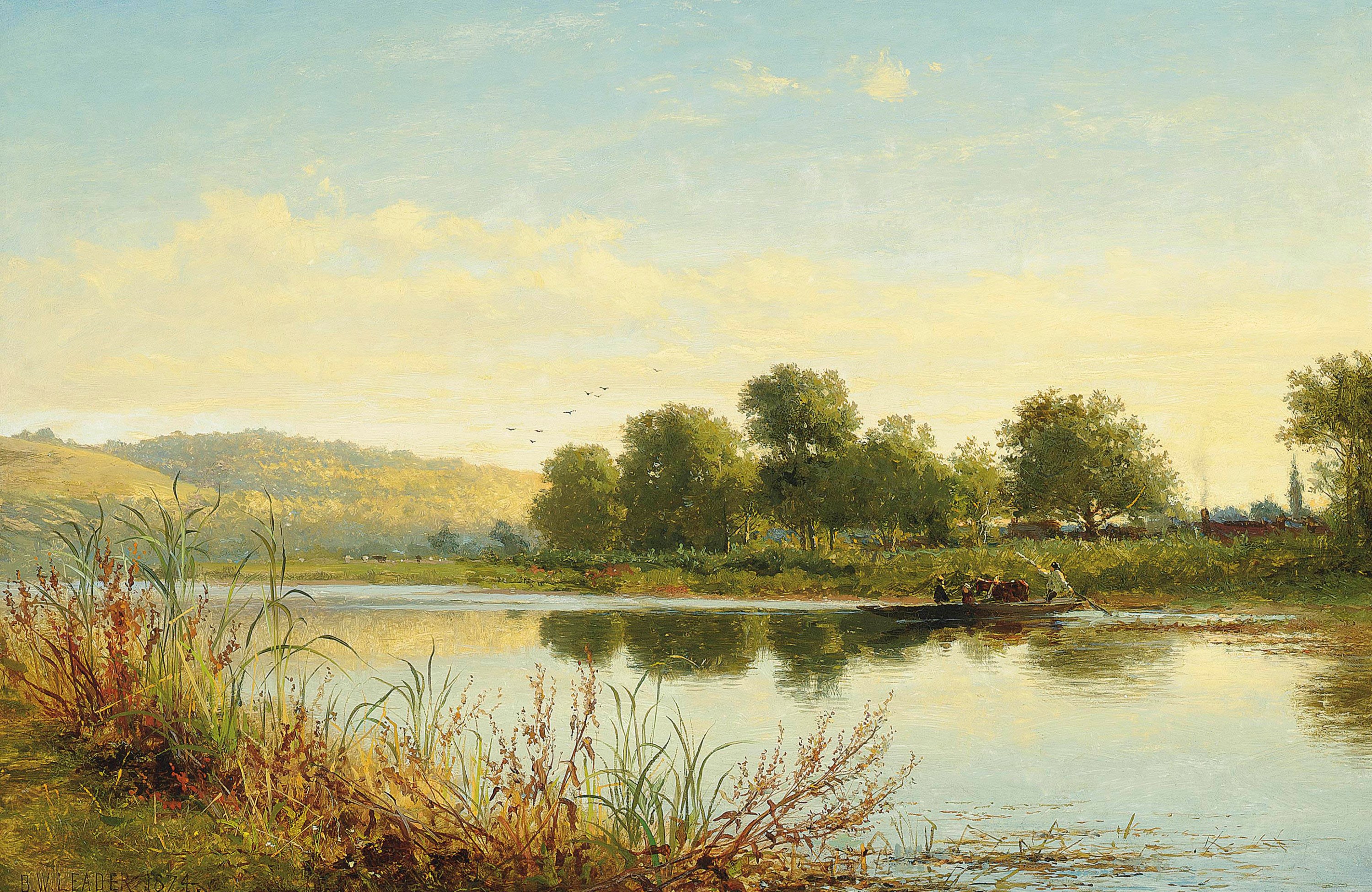 Benjamin Williams Leader, R.A. (1831-1923) , Streatley on Thames ...
