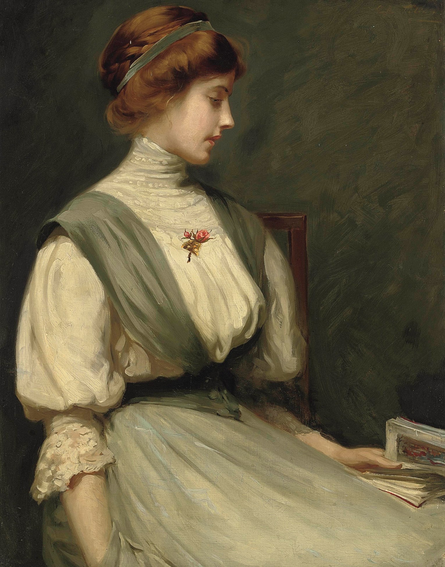 William Mainwaring Palin, R.B.A. (1862-1947) , Portrait of Nora Allen ...