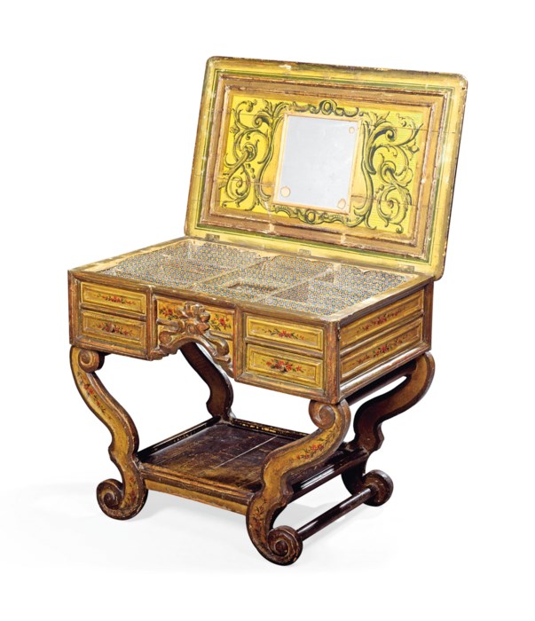 A VENETIAN POLYCHROME-DECORATED DRESSING TABLE , EARLY 19TH CENTURY ...