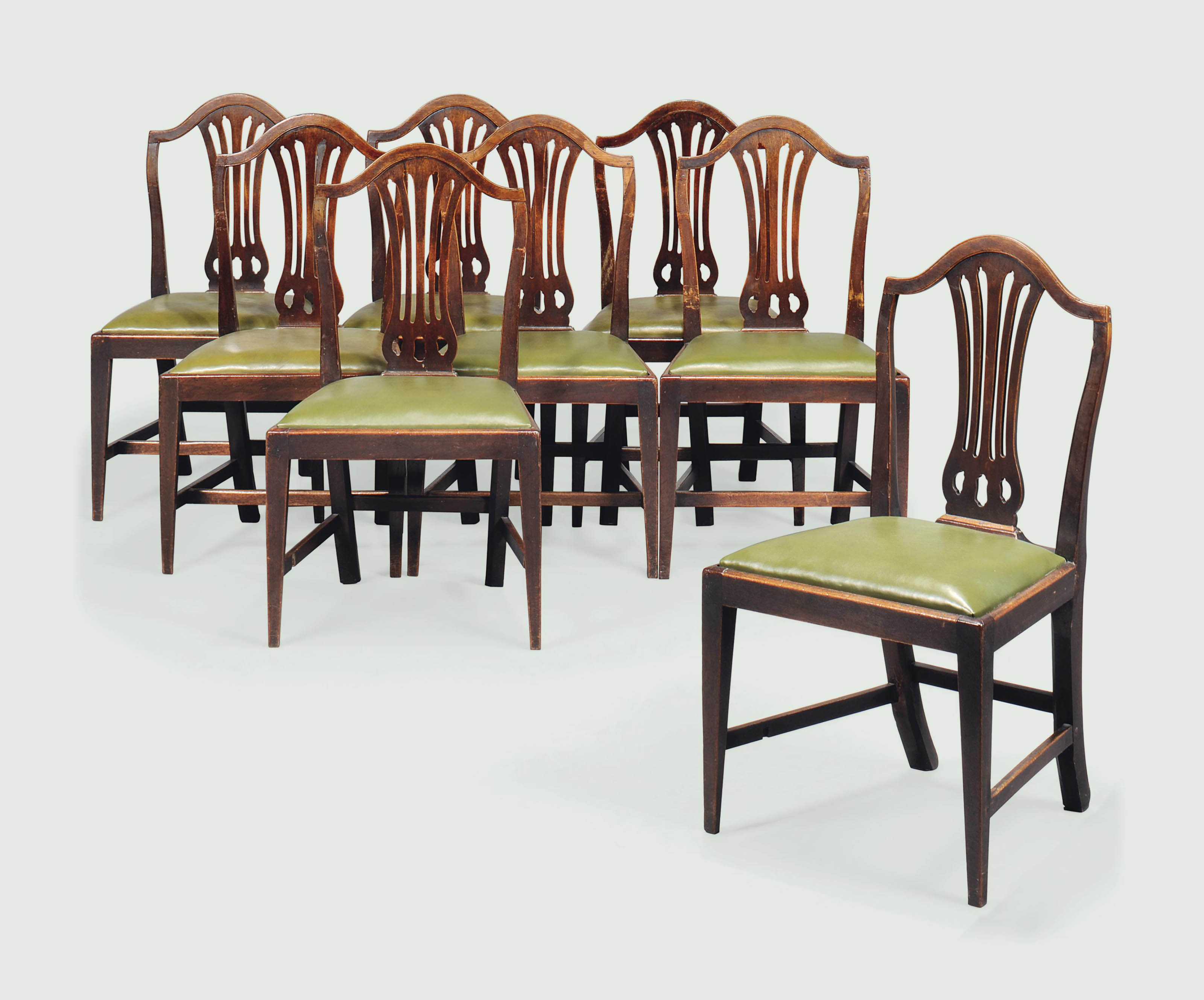 A SET OF EIGHT GEORGE III MAHOGANY DINING-CHAIRS