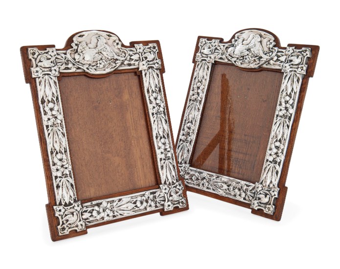 AN ALMOST-MATCHED PAIR OF EDWARDIAN SILVER PHOTOGRAPH FRAMES , BY TWO ...