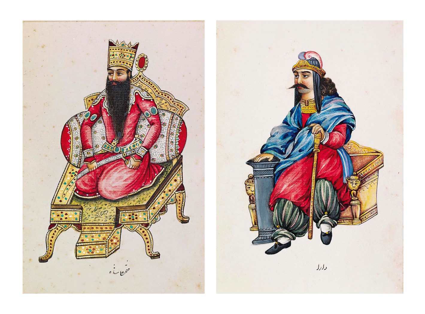 AN ALBUM OF PORTRAITS OF PERSIAN KINGS , QAJAR IRAN, 19TH CENTURY ...
