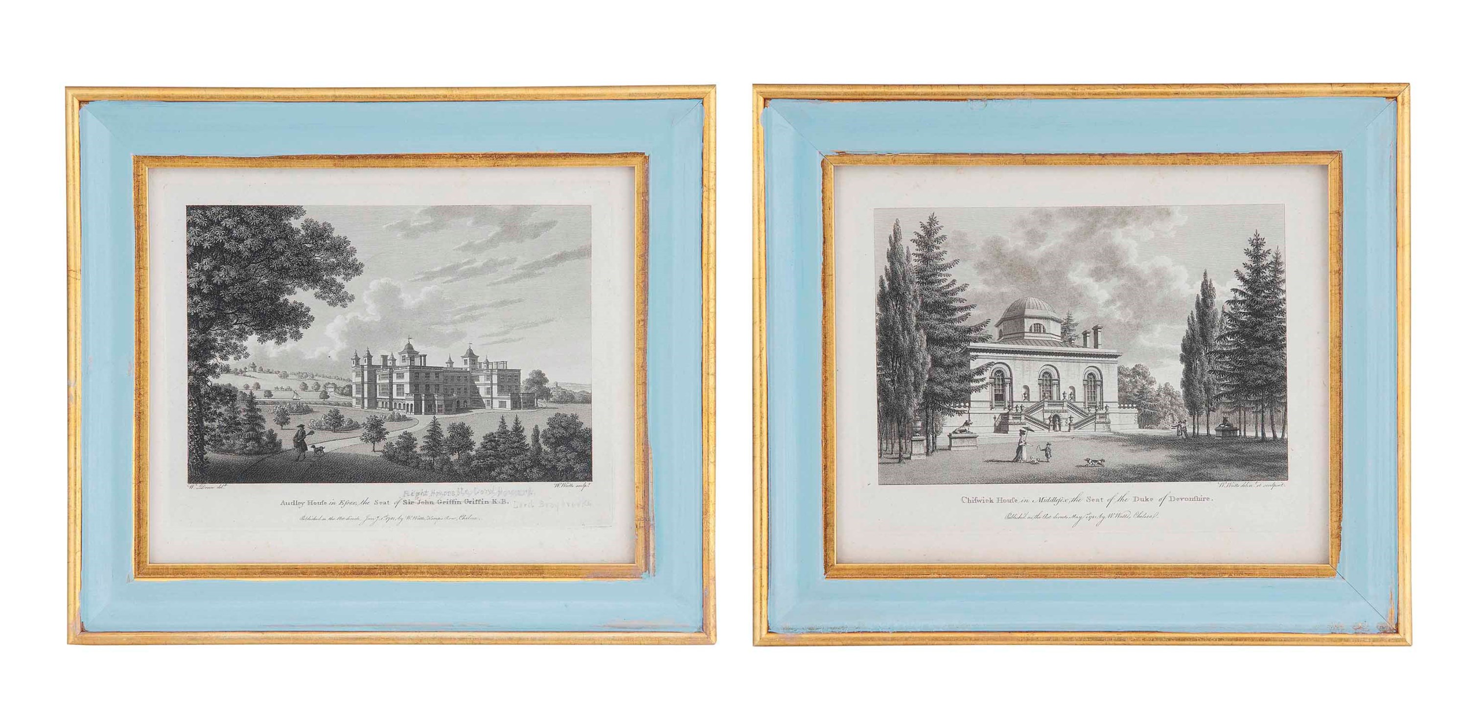 TWELVE ENGRAVINGS FROM 'SEATS OF THE NOBILITY AND GENTRY' , LATE 18TH ...