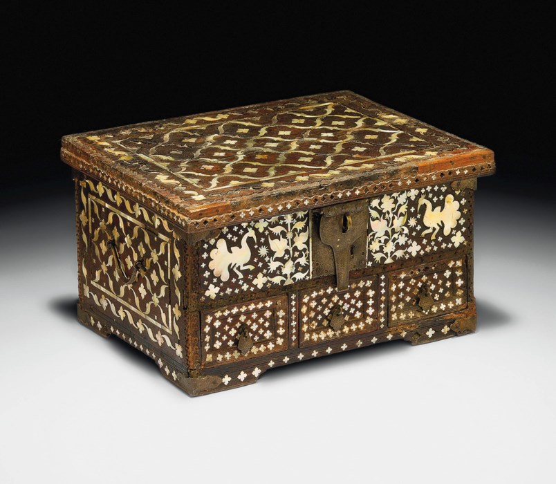 A GOANESE MOTHER-OF-PEARL INLAID WOODEN CHEST , WESTERN INDIA, 16TH ...
