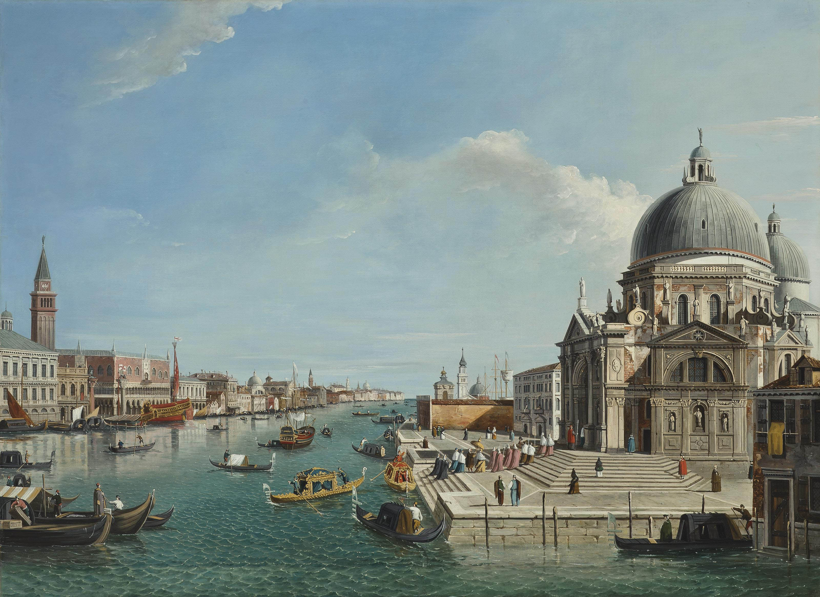 Follower of Antonio Canal, il Canaletto , A view of the Grand Canal ...