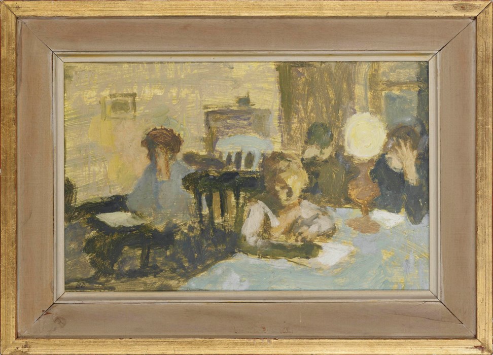 Bernard Dunstan, R.A. (b. 1920) , Evening in the cottage | Christie's