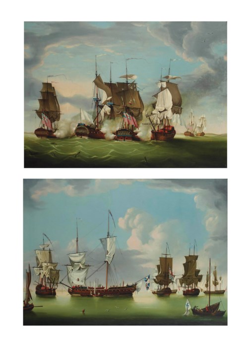 Richard Wright (Liverpool 1735-1775) , Defeating Thurot: The gallant ...