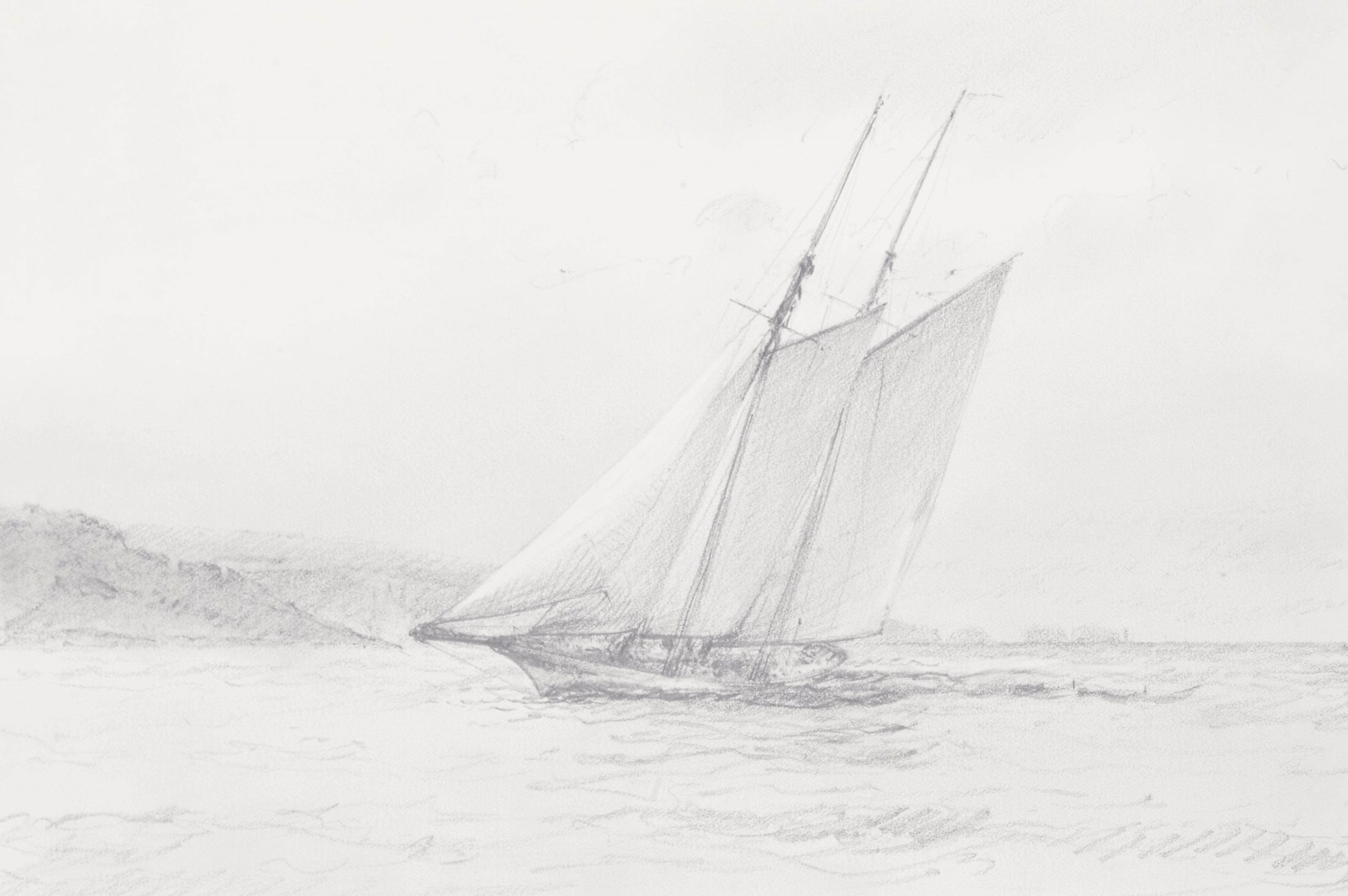 John Steven Dews (Yorkshire b.1941) , Racing yachts battling for line ...