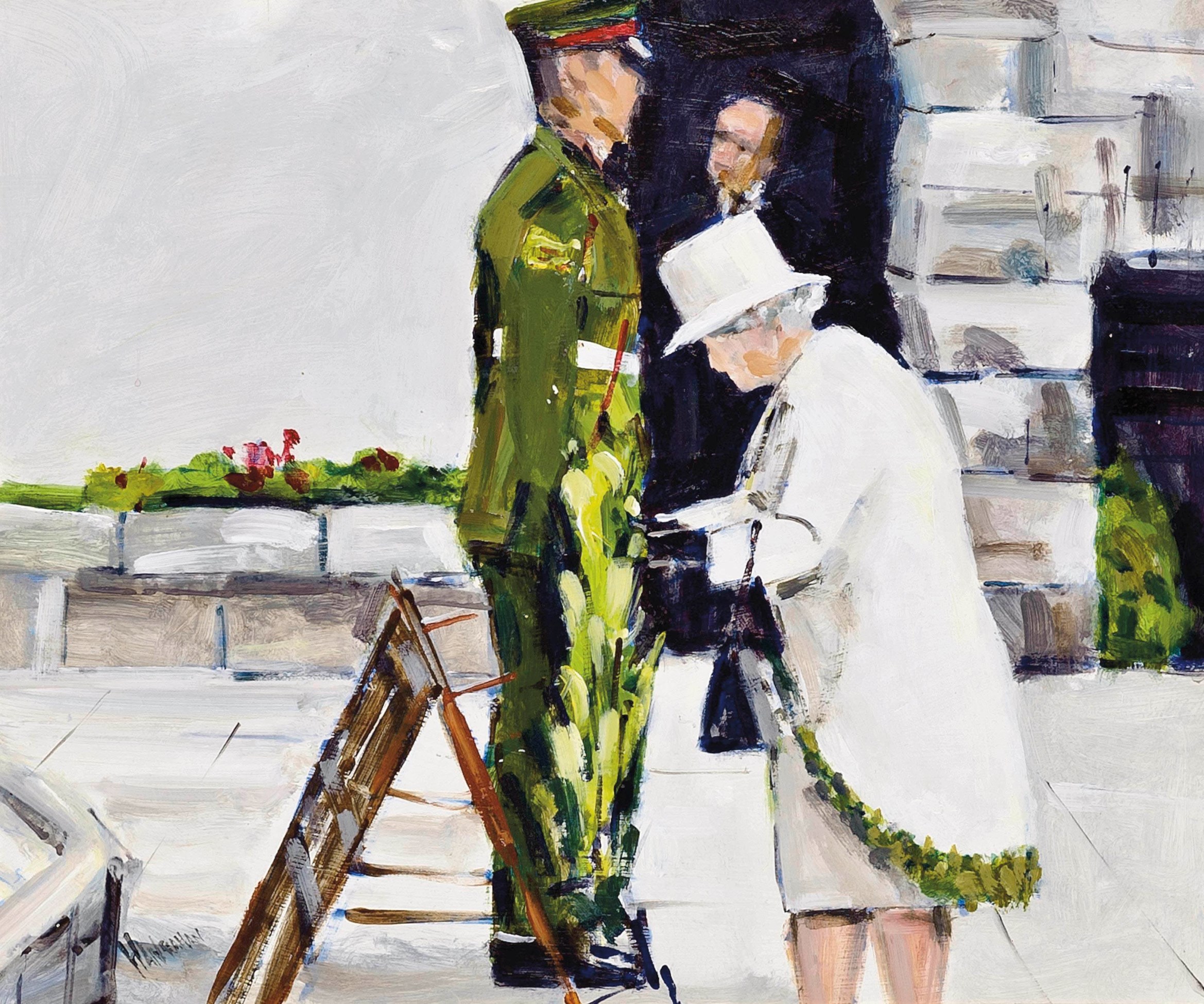 Michael Hanrahan (Irish, b.1951) , Her Majesty the Queen at the Garden ...