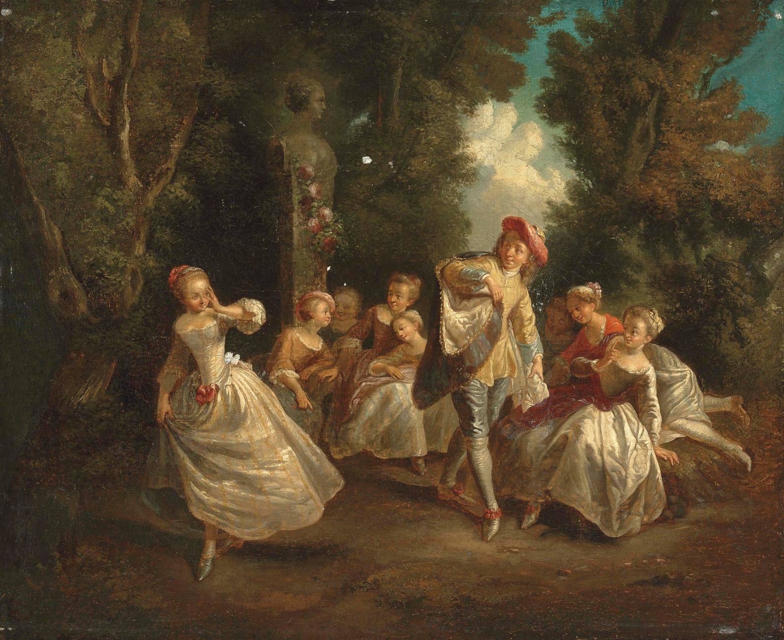Follower of Nicolas Lancret , A lady and a gentleman dancing ...
