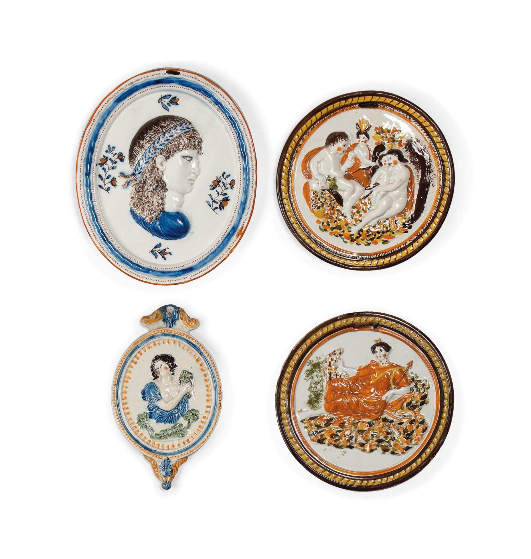 FOUR PRATT WARE PLAQUES , CIRCA 1790-1820 | Christie's