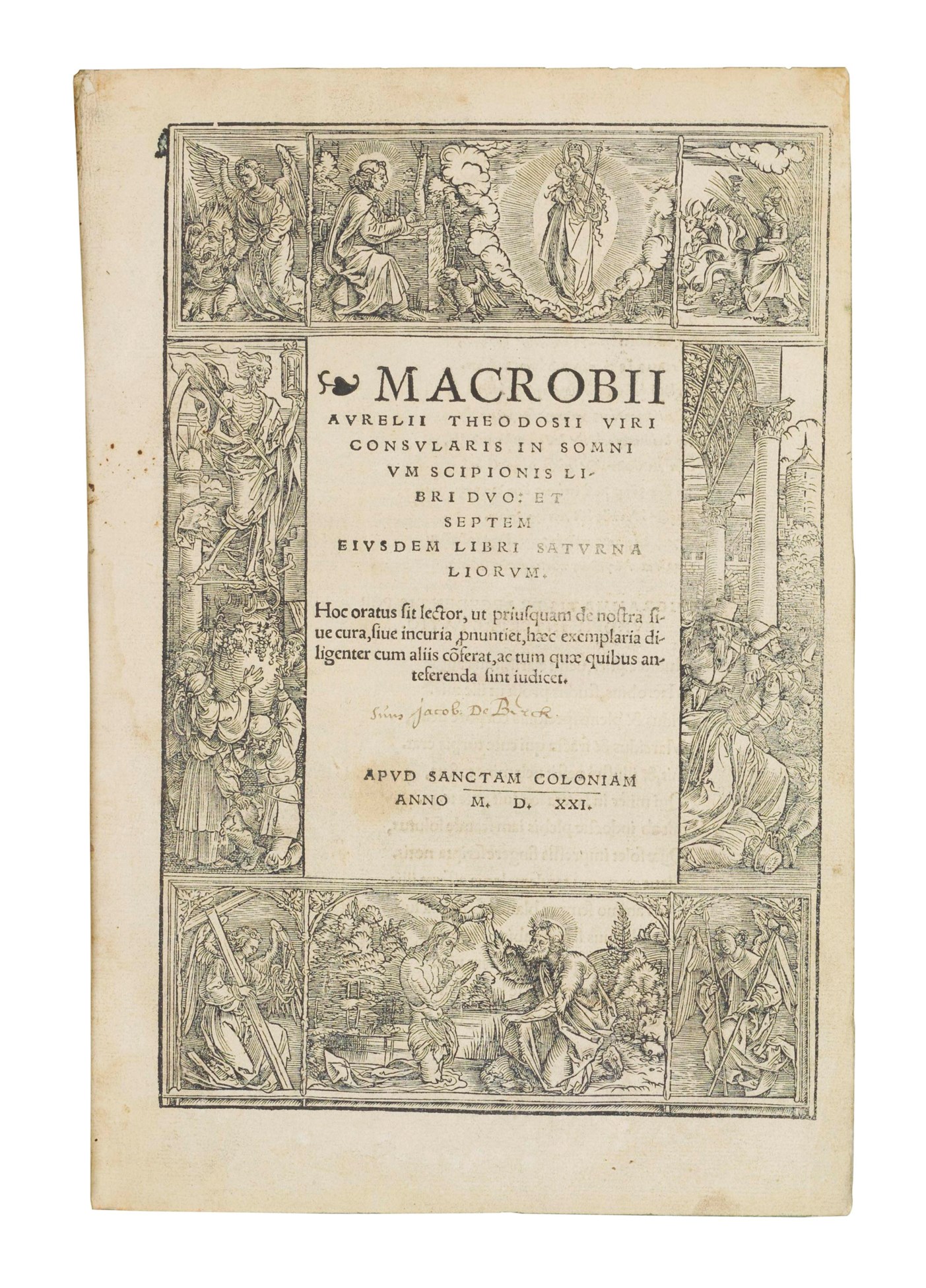 MACROBIUS, Ambrosius Theodosius (fl. early 5th century). In somni ...
