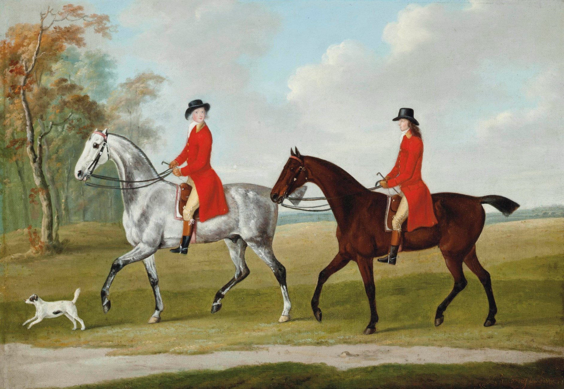 John Nost Sartorius (1755-1828) , John and Andrew Corbet on two hunters ...