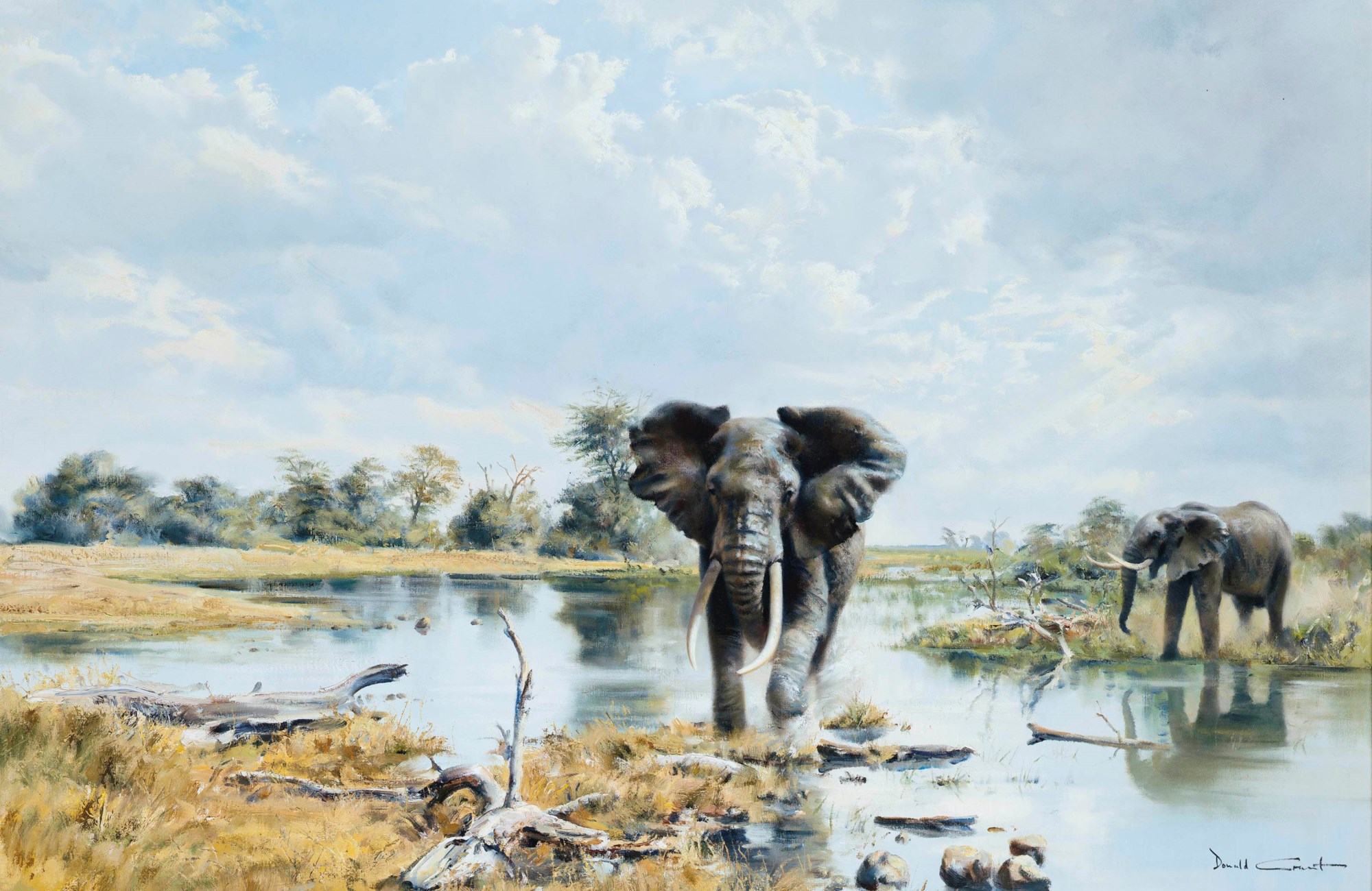 Donald Grant (1924-2001) , At the watering hole | Christie's