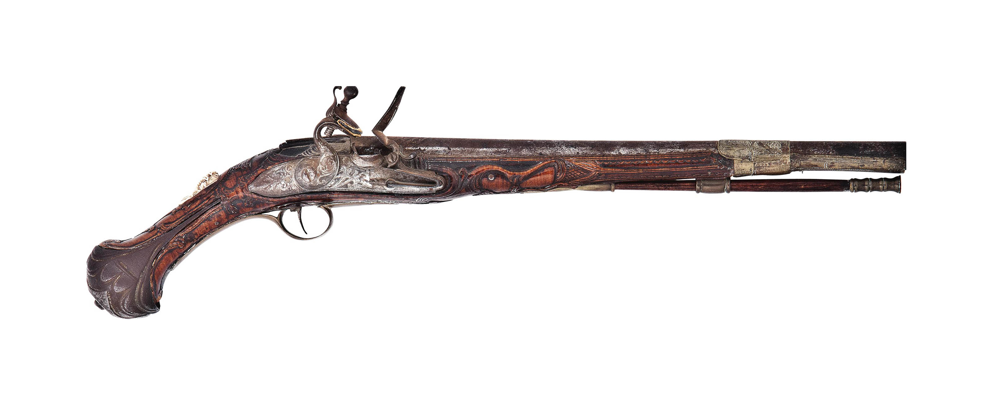 A BALKAN 18-BORE FLINTLOCK HOLSTER PISTOL