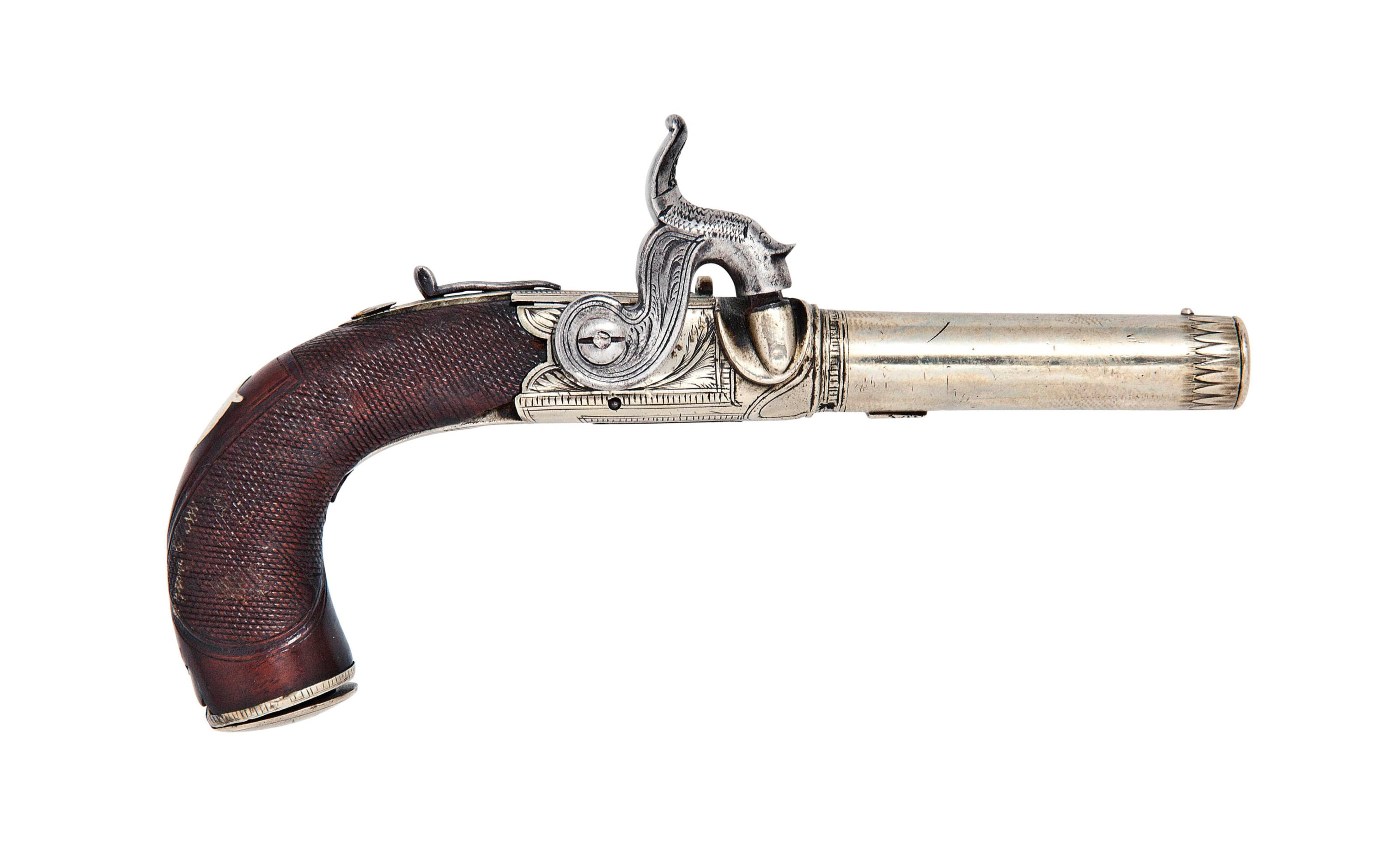 A PAIR OF 140-BORE PERCUSSION BOXLOCK POCKET PISTOLS , CIRCA 1820 ...
