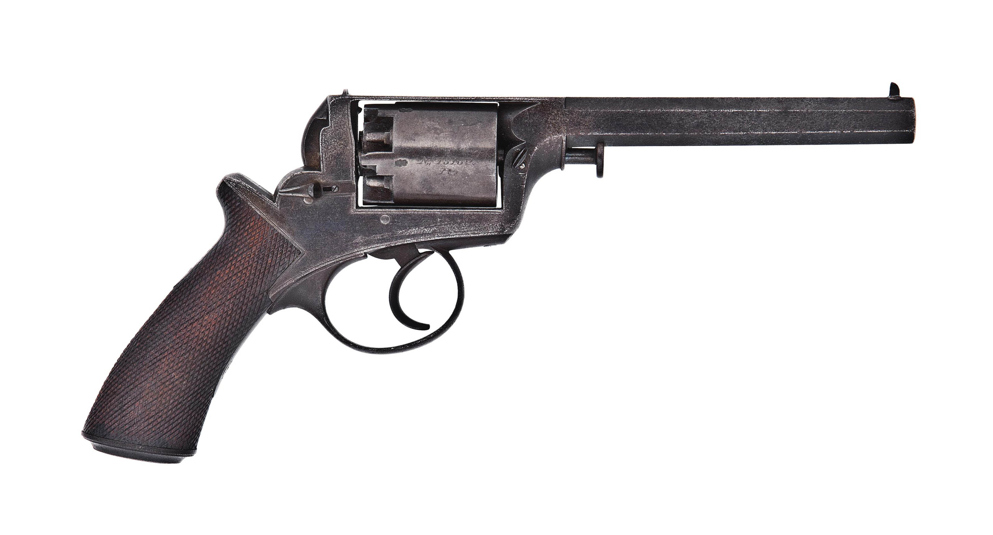 A 54-BORE ADAMS 1851 PATENT FIVE-SHOT SELF-COCKING PERCUSSION REVOLVER