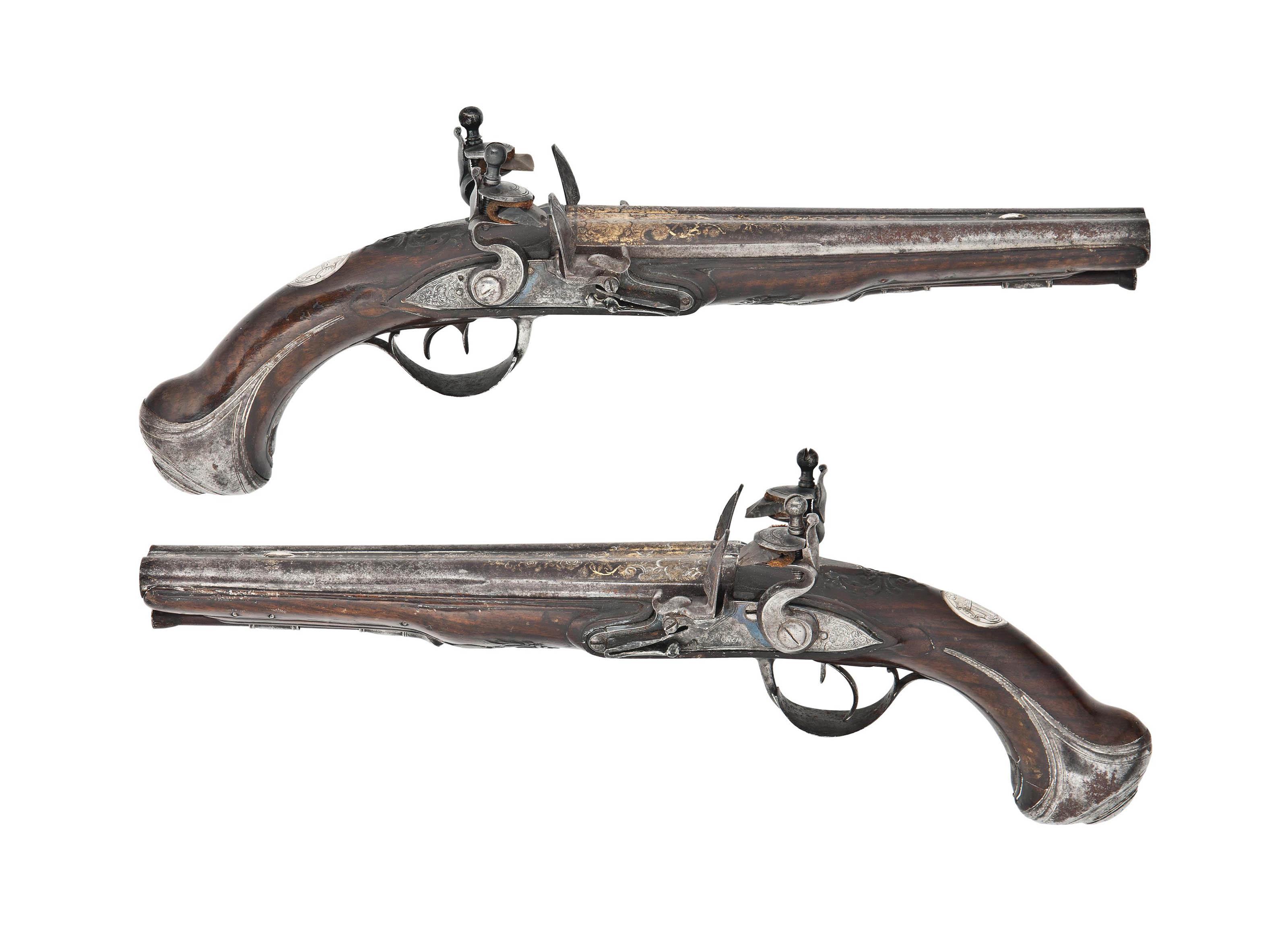 Double Barrel Flintlock Pistol