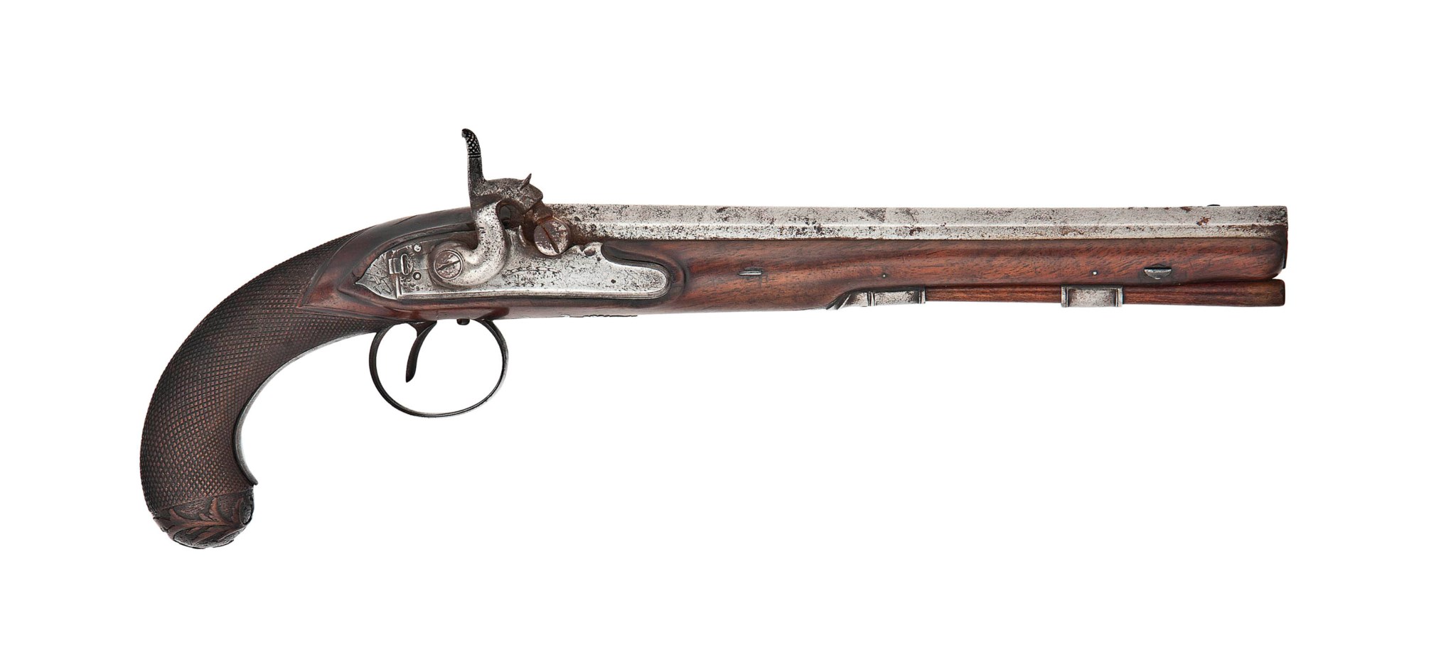 A 22-BORE PERCUSSION DUELLING PISTOL , BY H.W. MORTIMER, LONDON, CIRCA ...