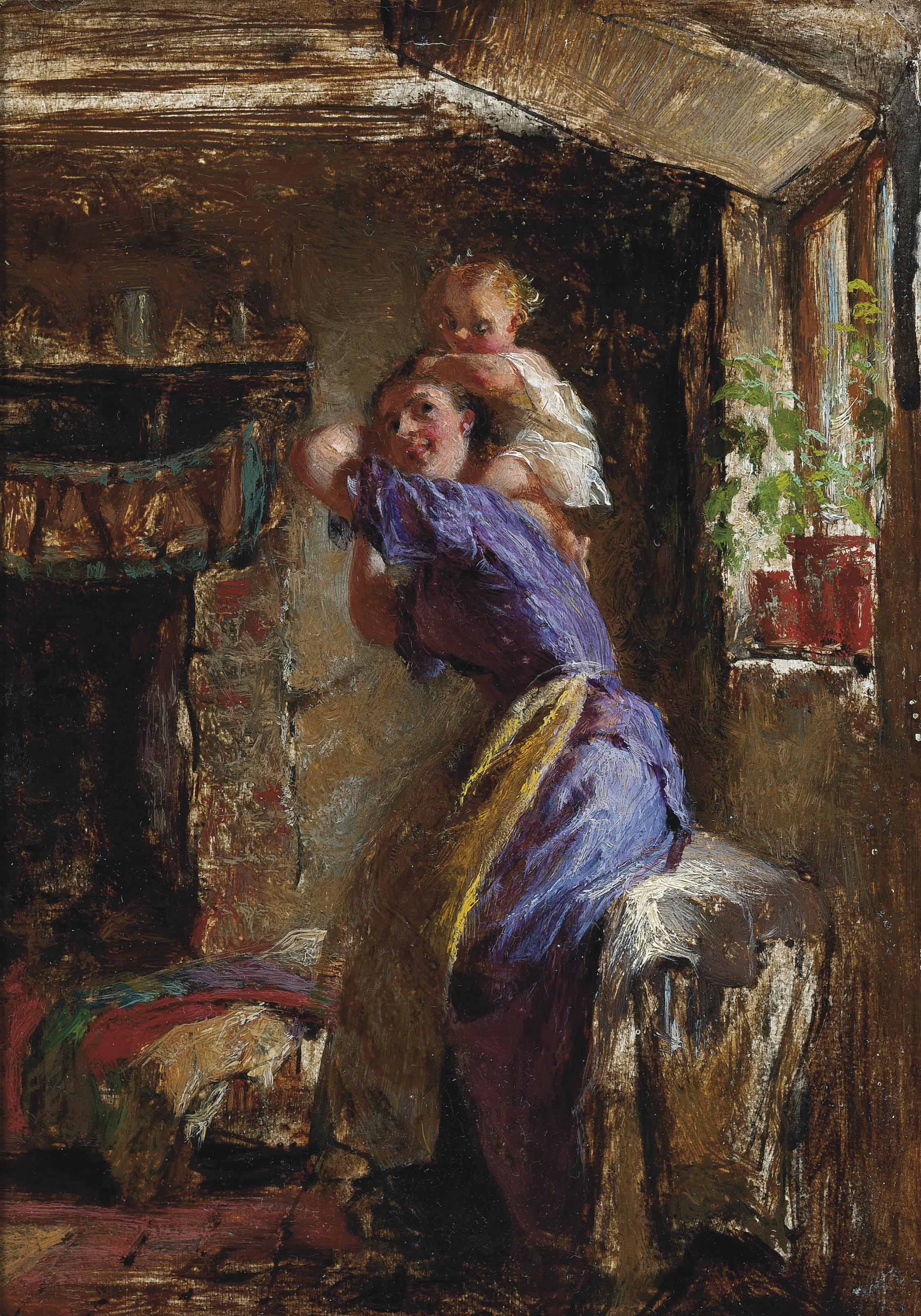 George Elgar Hicks, R.B.A. (1824-1914) , Playtime | Christie's