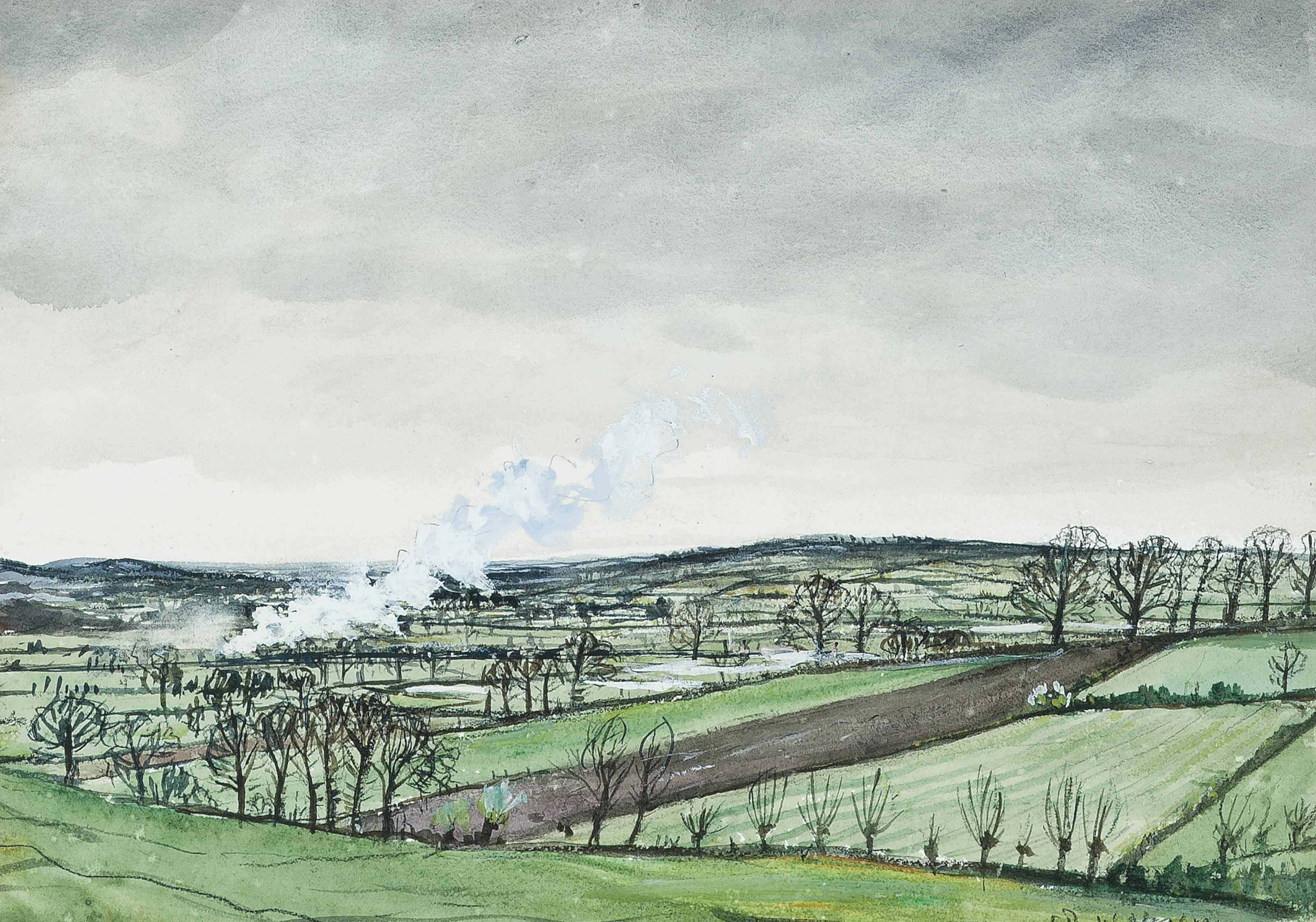Richard Eurich, R.A. (1903-1992) , The Pink House | Christie's